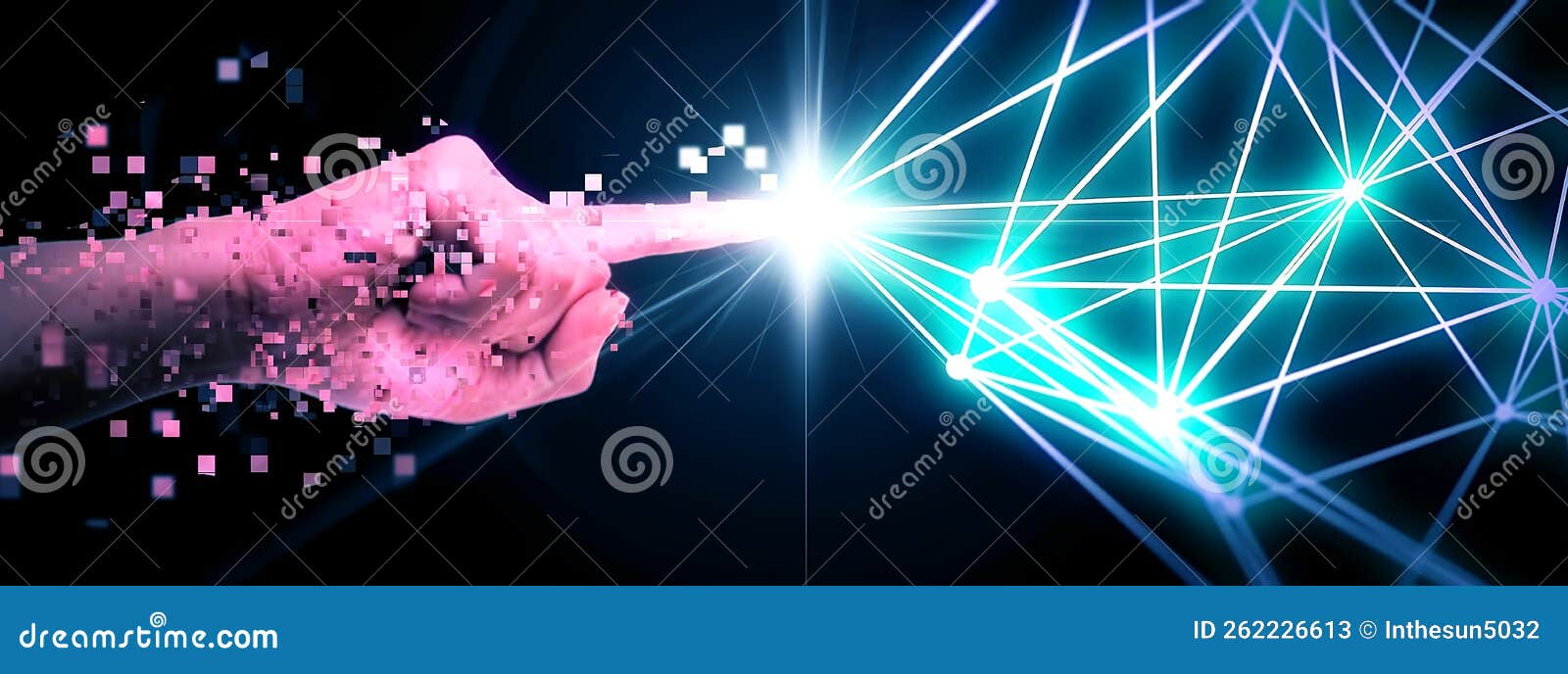 Abstract Background Connected by Lines of Light with a Complex ...