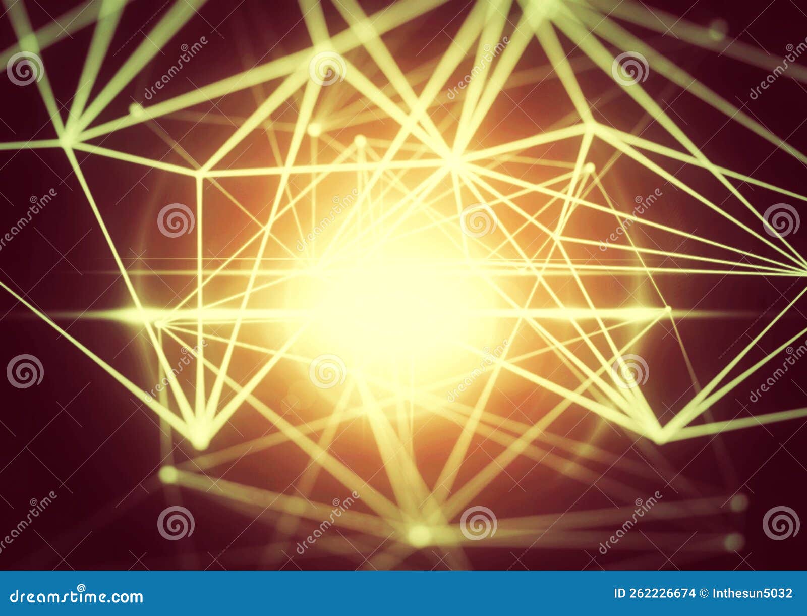 Abstract Background Connected by Lines of Light with a Complex ...