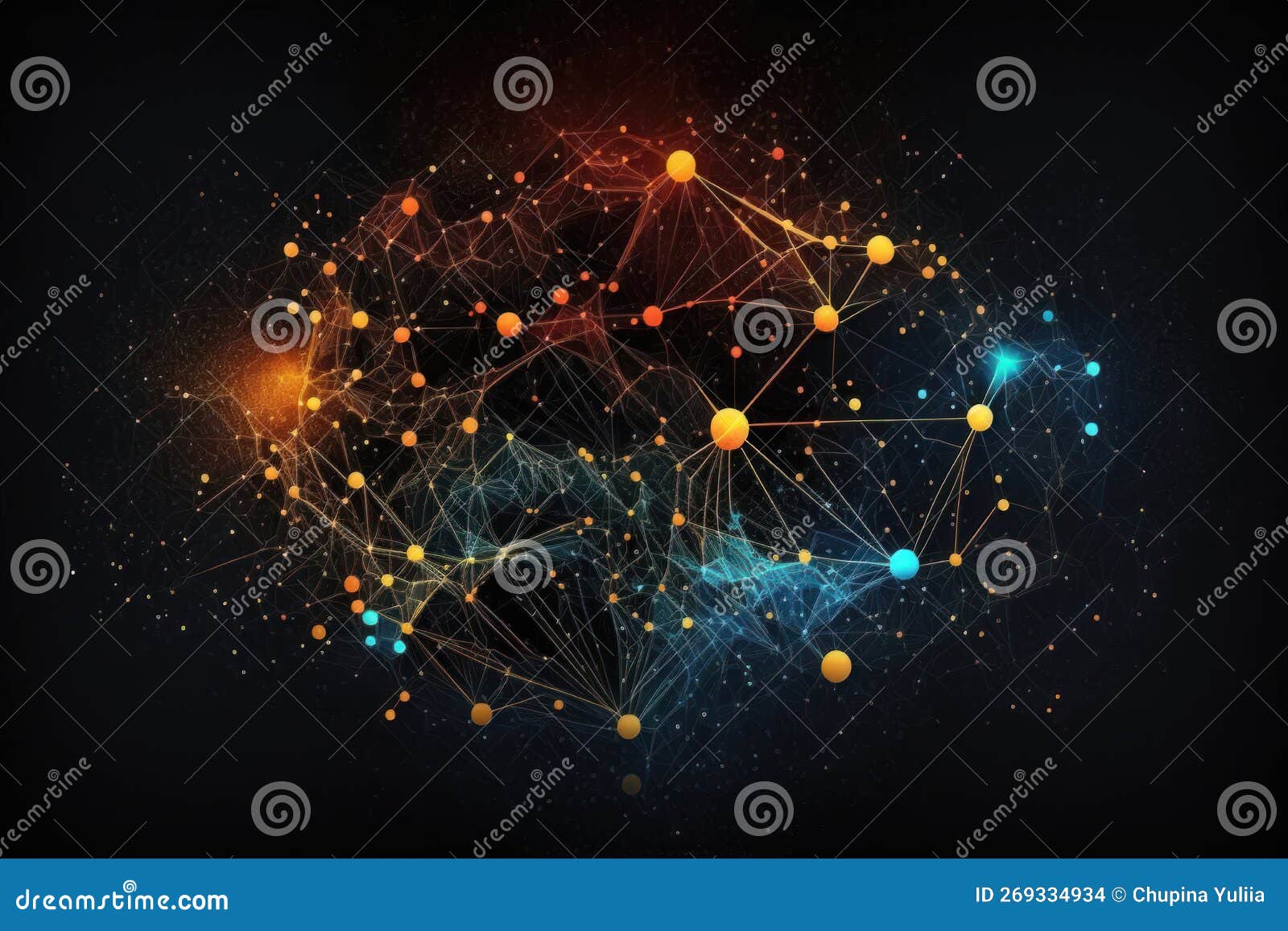 Abstract Background with Connecting Dots and Lines. Generation AI Stock ...