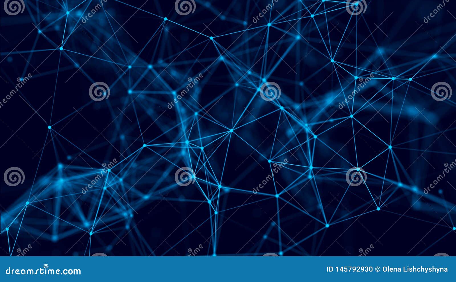 Abstract Background with Connecting Dots and Lines. Network Connection Structure. 3D Rendering ...