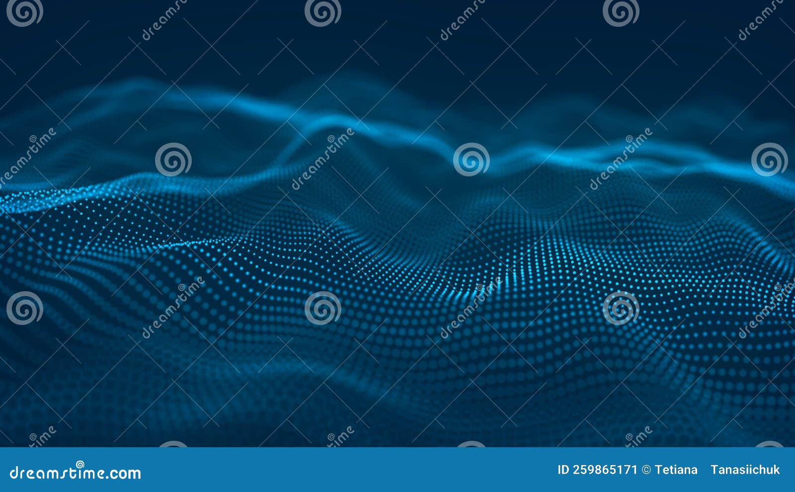 Dynamic Wave of Glowing Particles. Wave of Glowing Points. Digital Technology Background. 3d ...