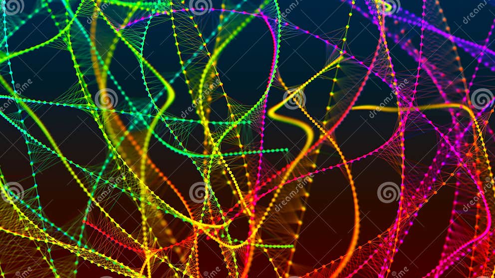 Abstract Background With Connecting Dots And Lines Neural Connections Network Connection