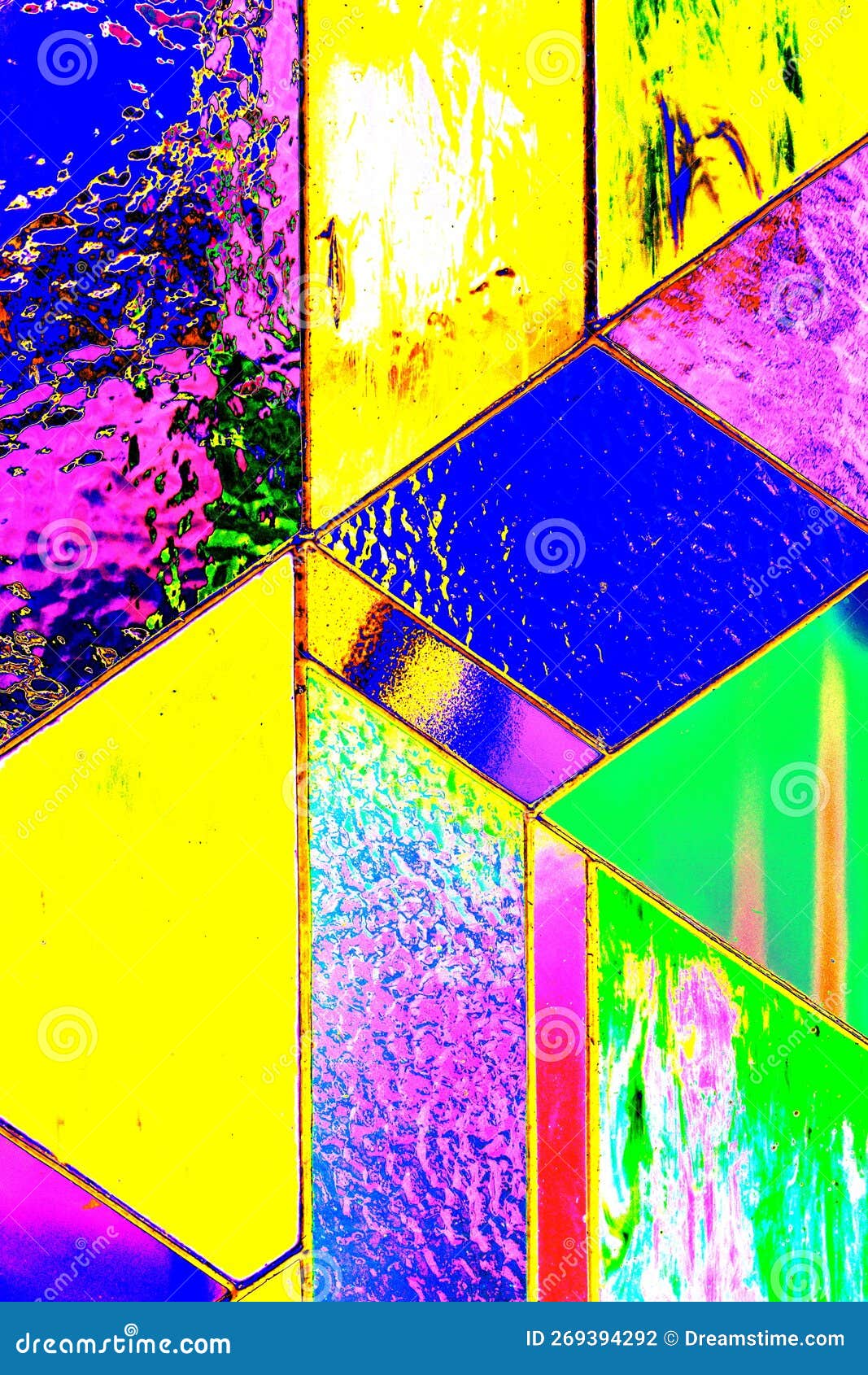 Abstract Background Consisting of Multicolored Glass Squares in a Row ...