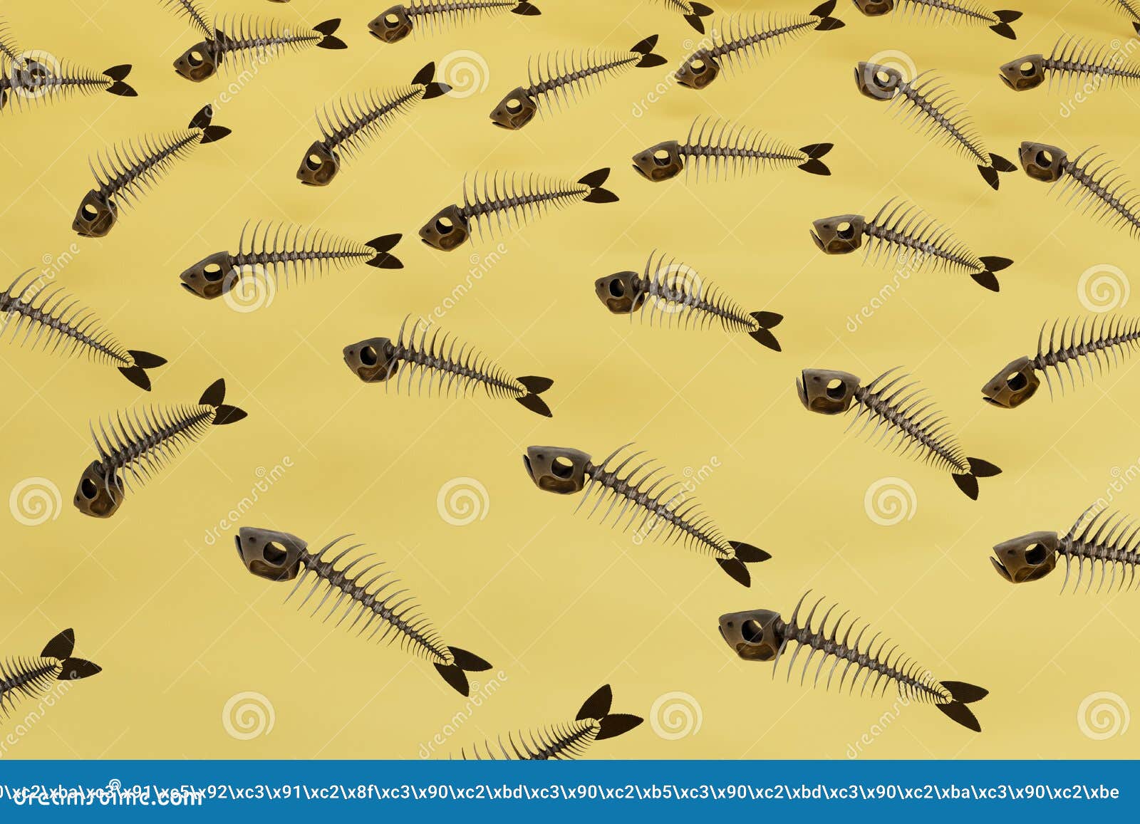 Abstract Background Consisting of Patterns of Fish Skeletons on a ...