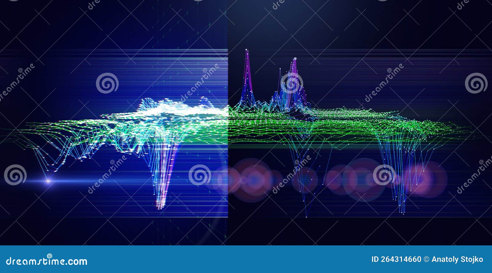 Abstract Background Contain Color Wireframe Graph from Lines on Dark ...