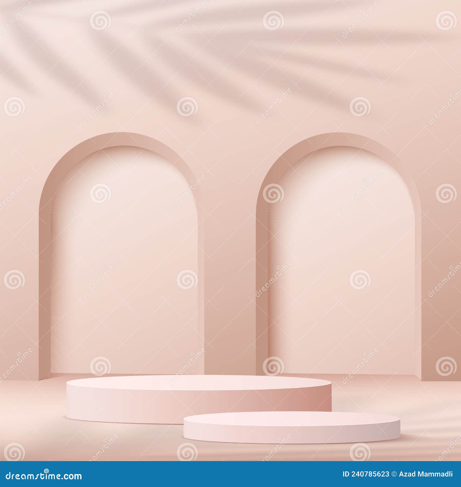 Abstract Background with Cream Color Podium for Presentation. Vector ...
