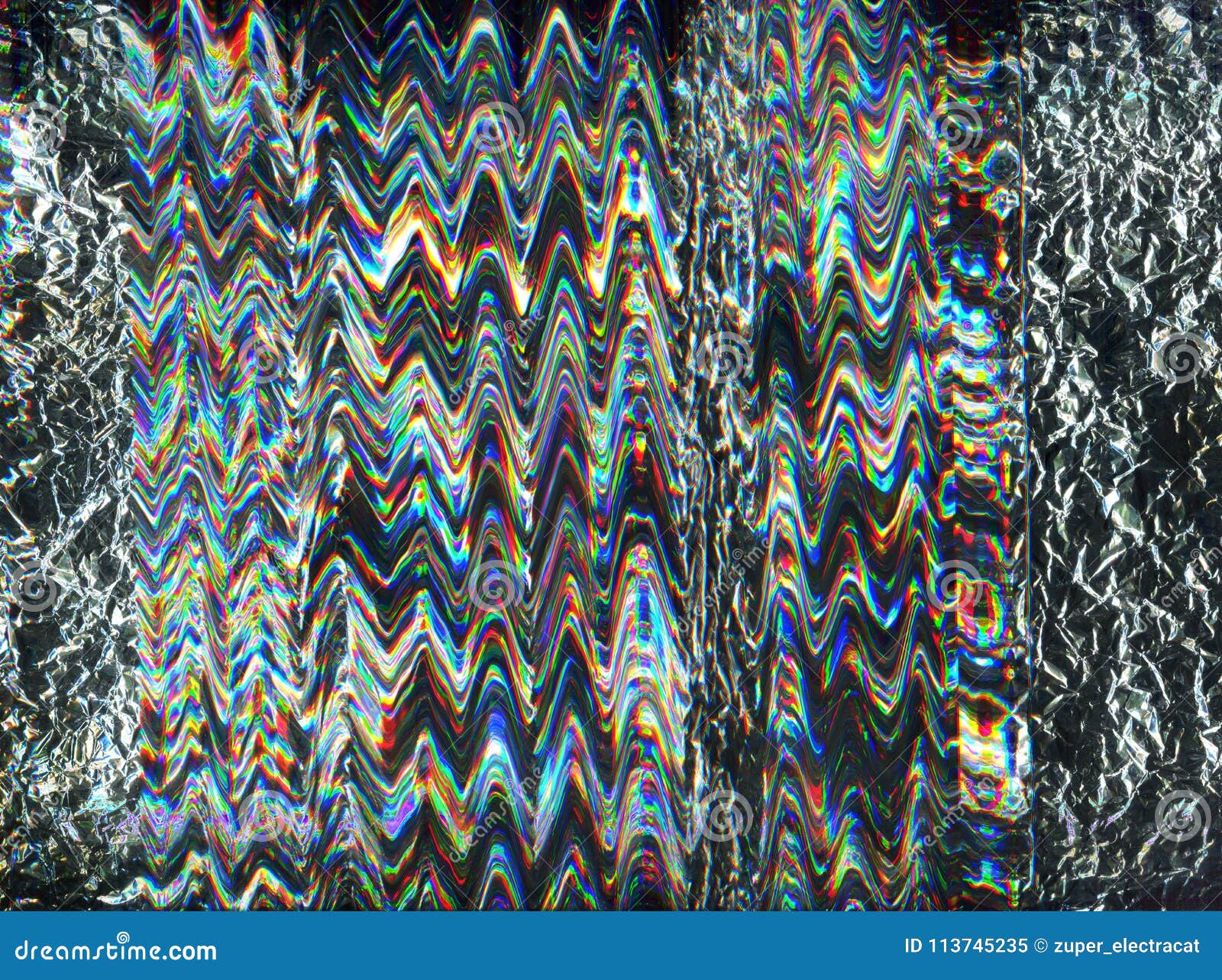 Abstract Background. Crumpled Foil Paper Texture with Glitch Effect ...