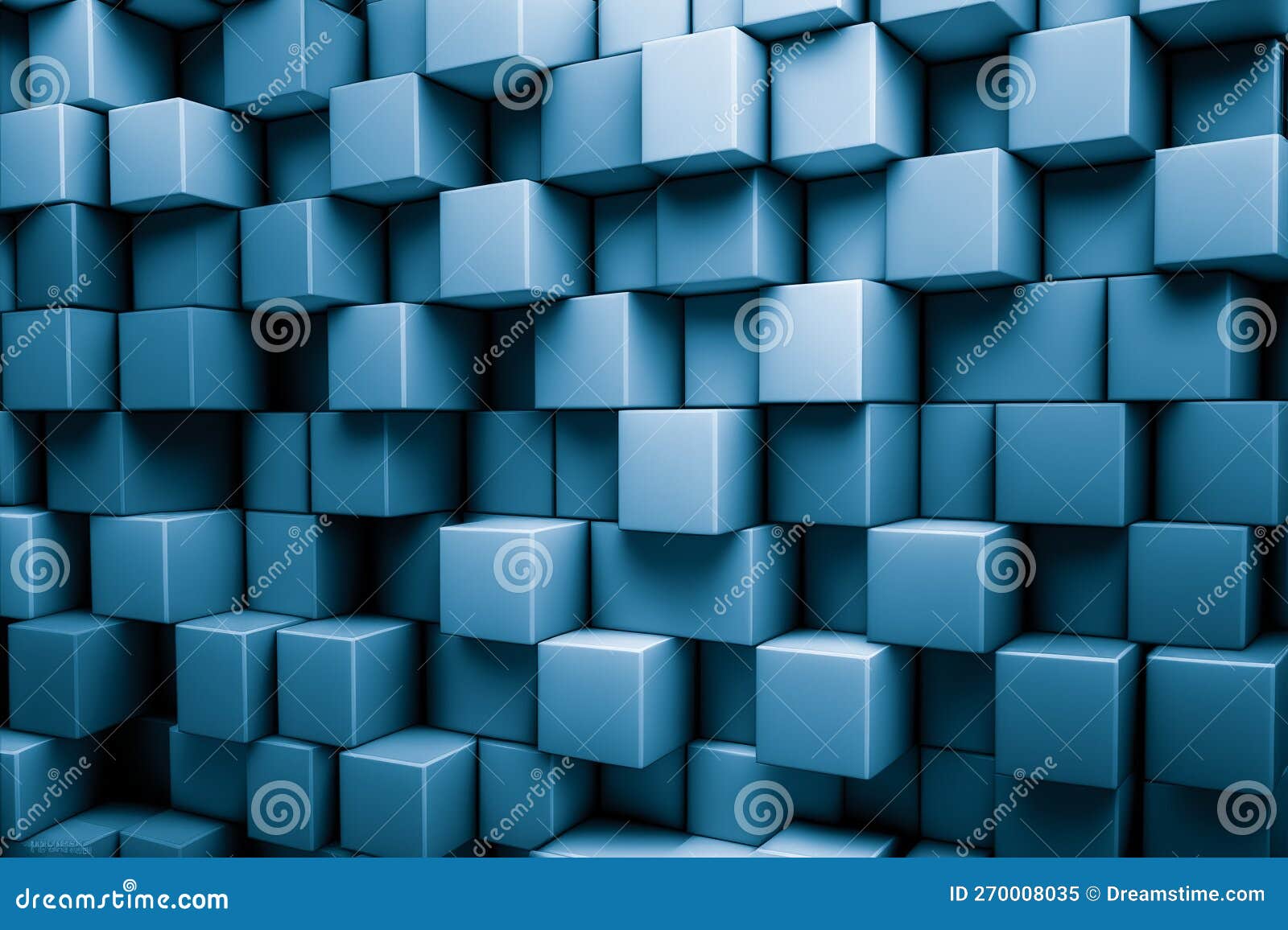 Abstract Background of Cube Blocks Wall Stacking Blue Design Stock ...
