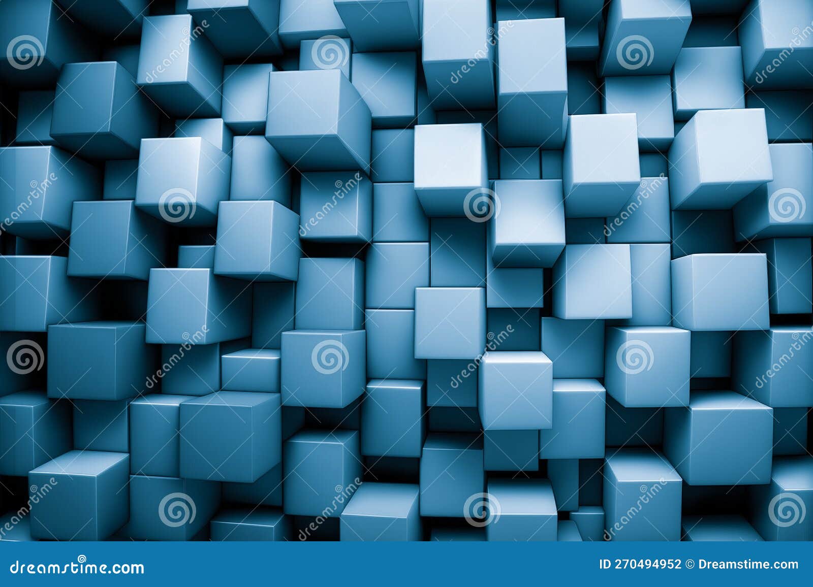 Abstract Background of Cube Blocks Wall Stacking Blue Design Stock ...
