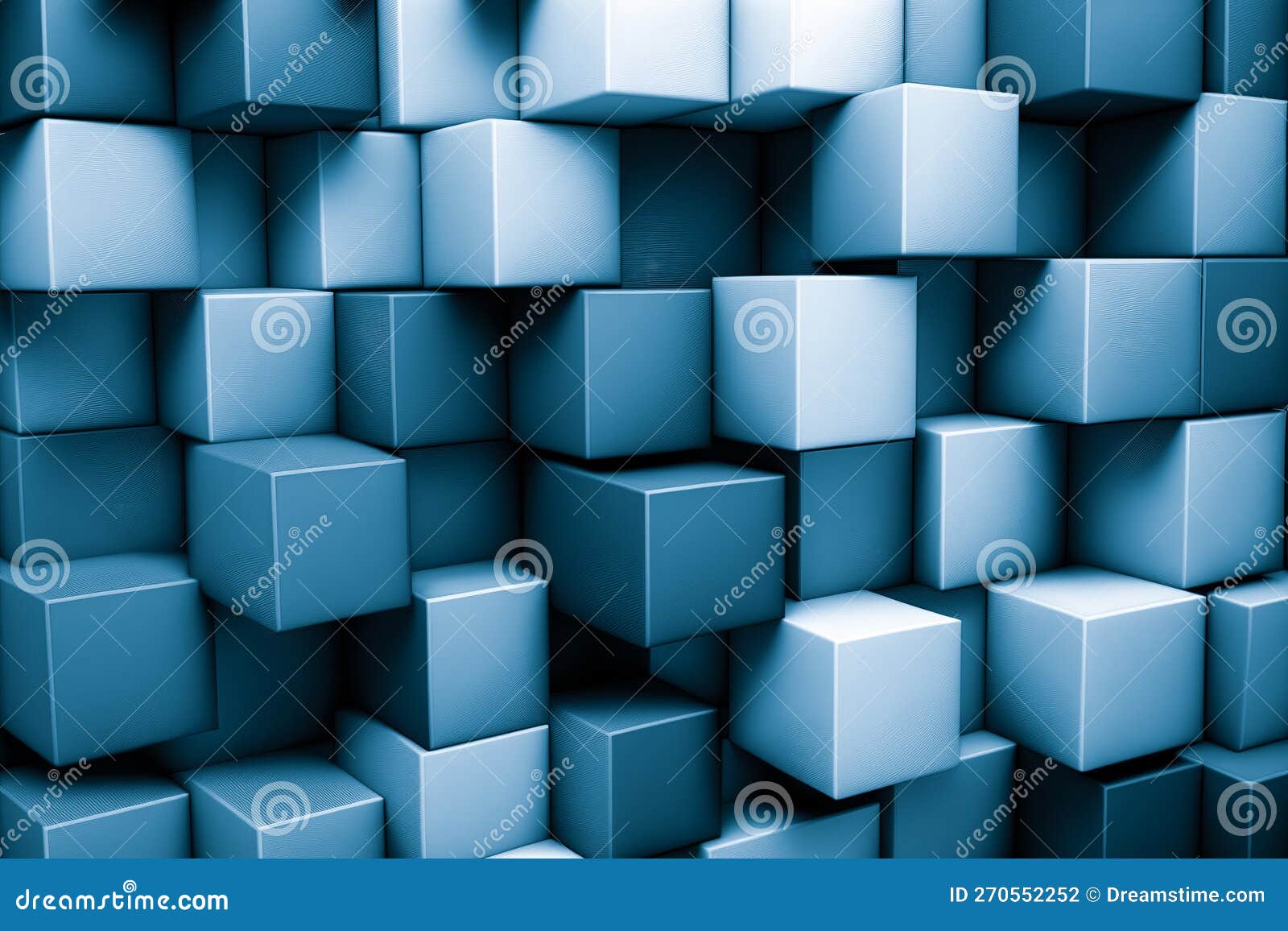 Abstract Background of Cube Blocks Wall Stacking Blue Design Stock ...