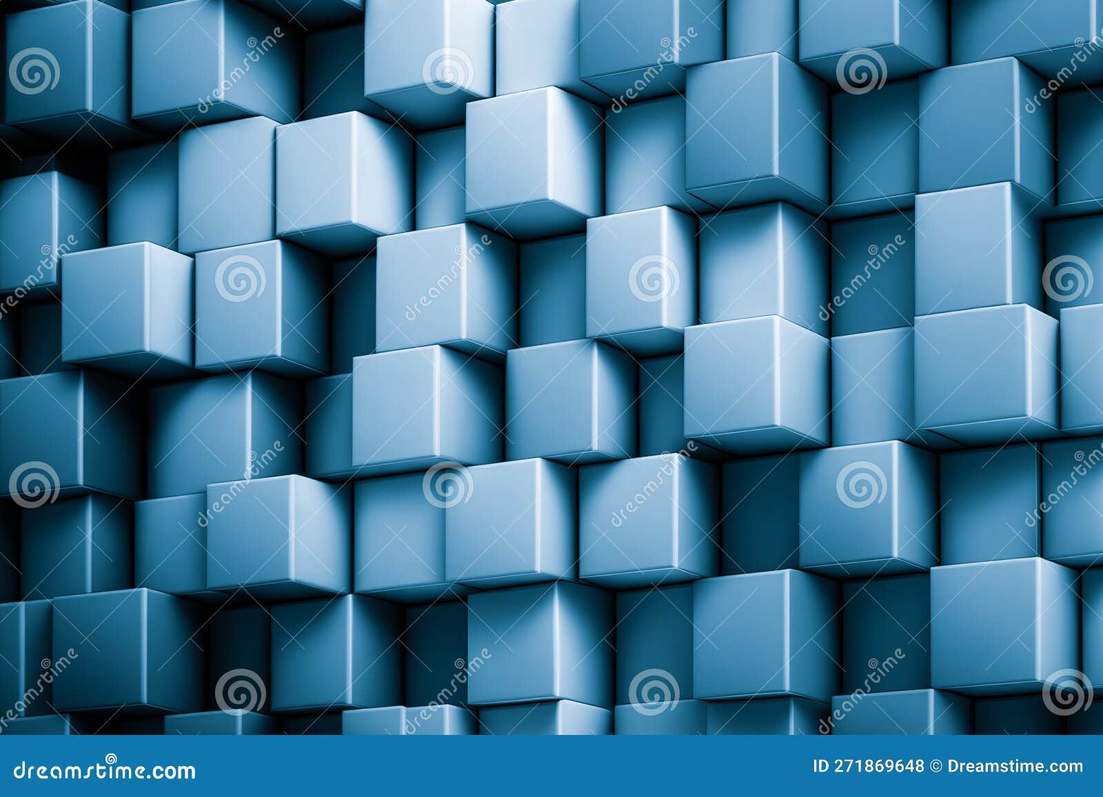 Abstract Background of Cube Blocks Wall Stacking Blue Design Stock ...