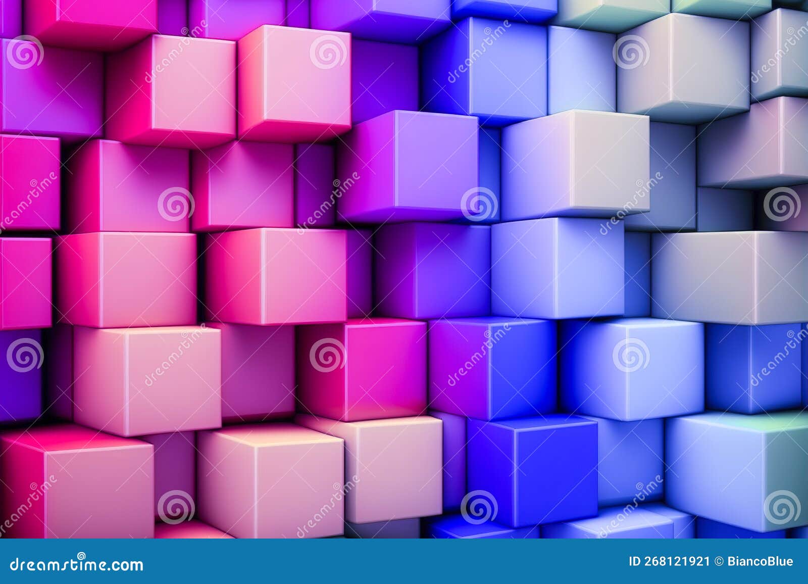 Abstract Background of Cube Blocks Wall Stacking Design Neon Pastel ...