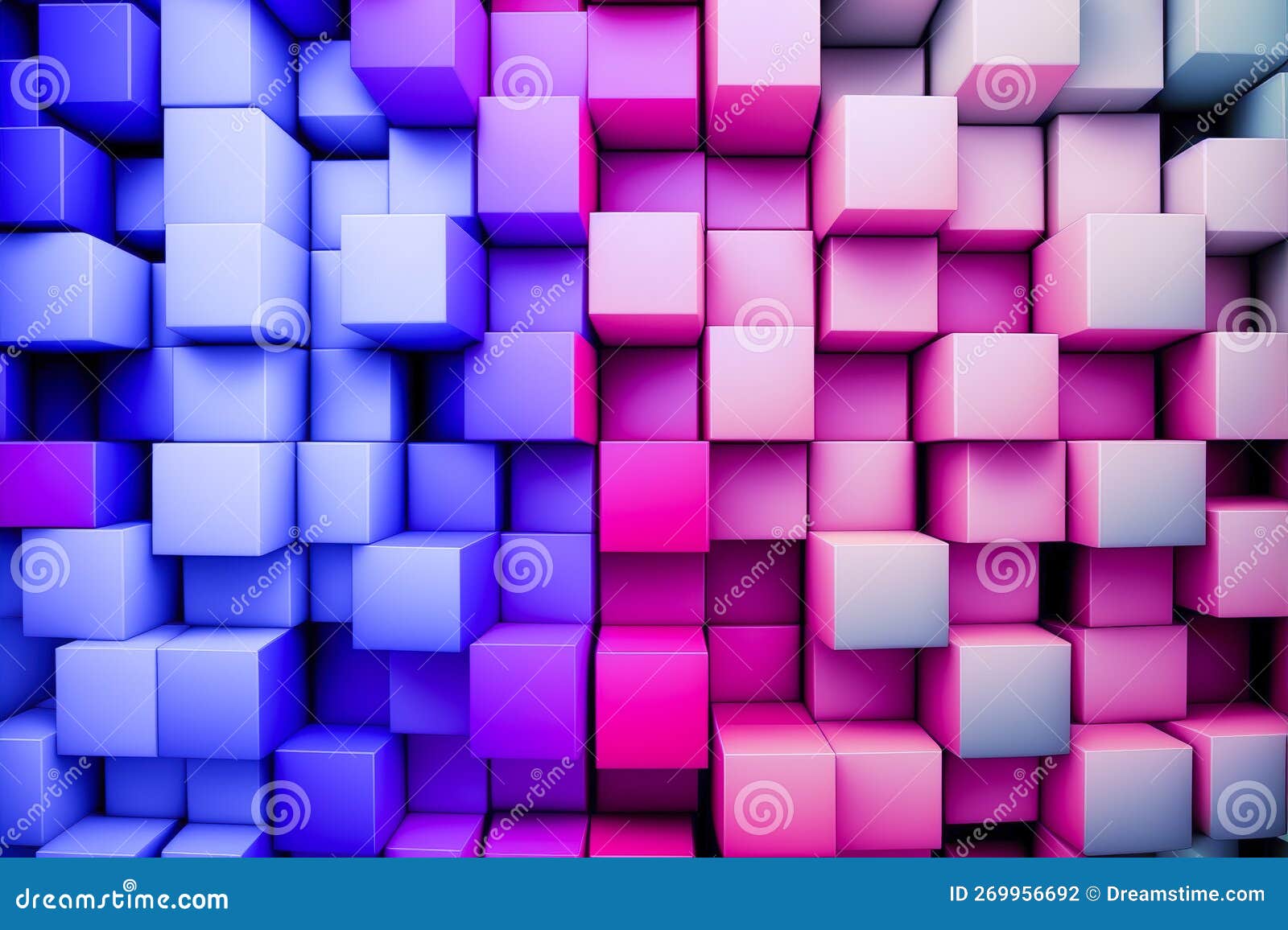 Abstract Background of Cube Blocks Wall Stacking Design Neon Pastel ...