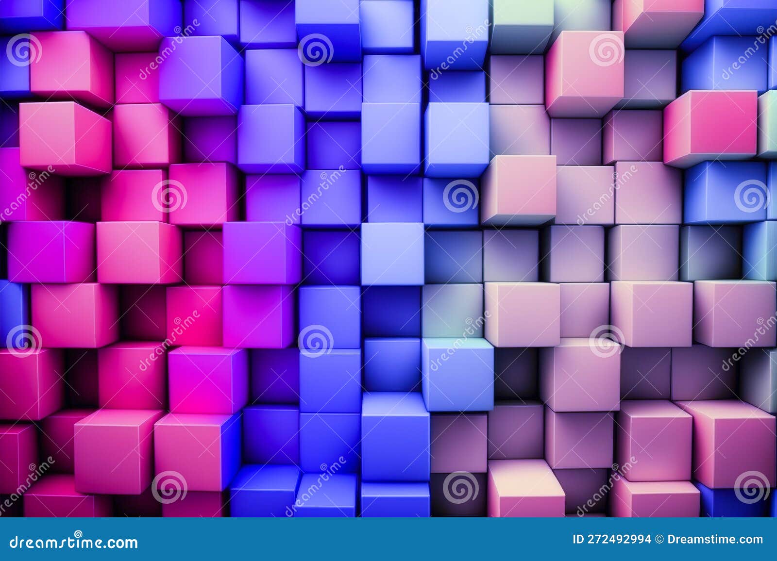 Abstract Background of Cube Blocks Wall Stacking Design Neon Pastel ...