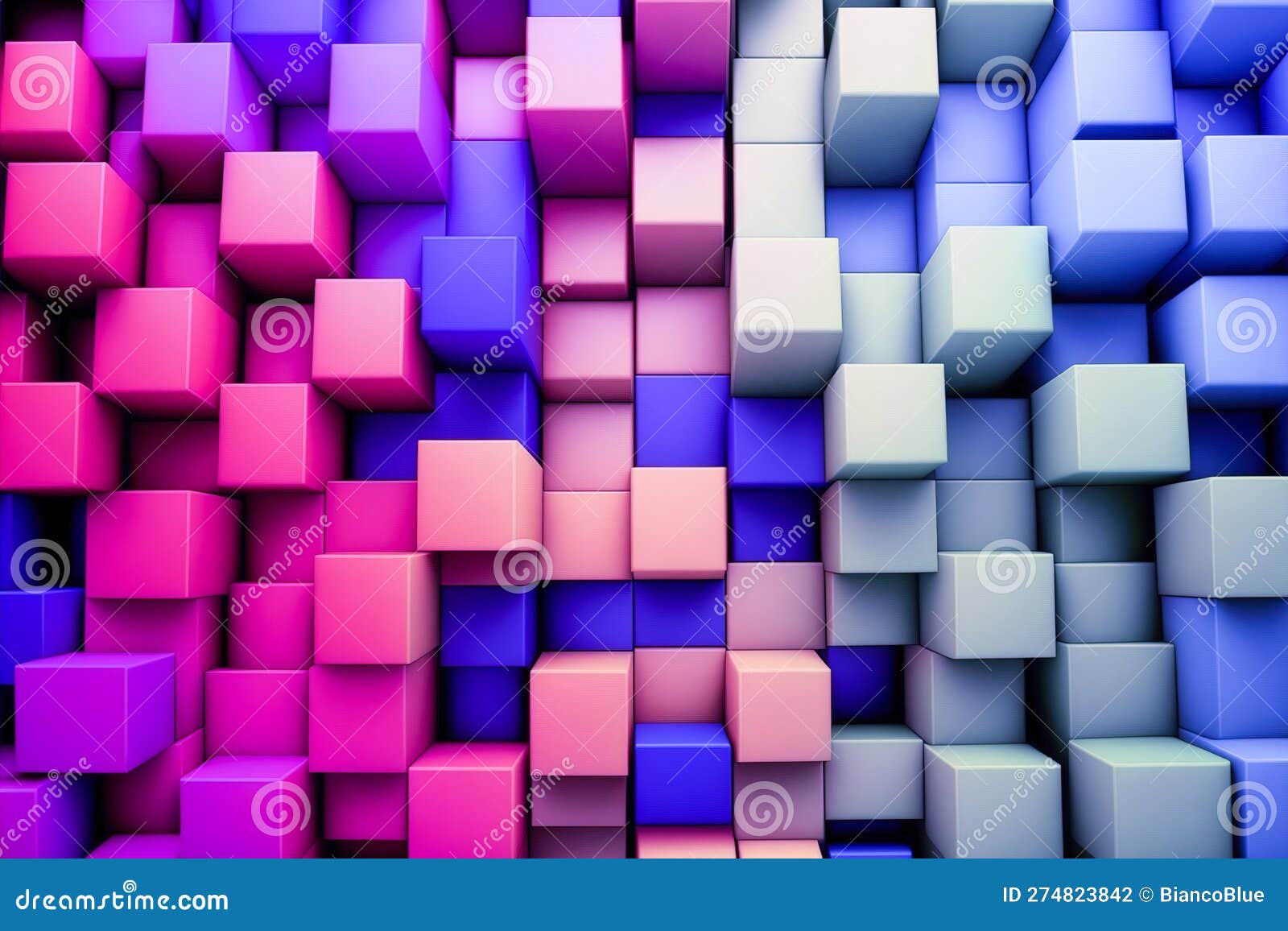 Abstract Background of Cube Blocks Wall Stacking Design Neon Pastel ...