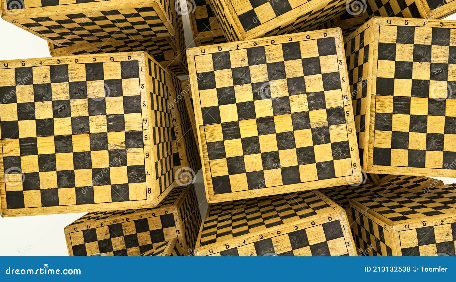 Abstract Background from Cubes of Chess Boards. 3d Render Stock ...