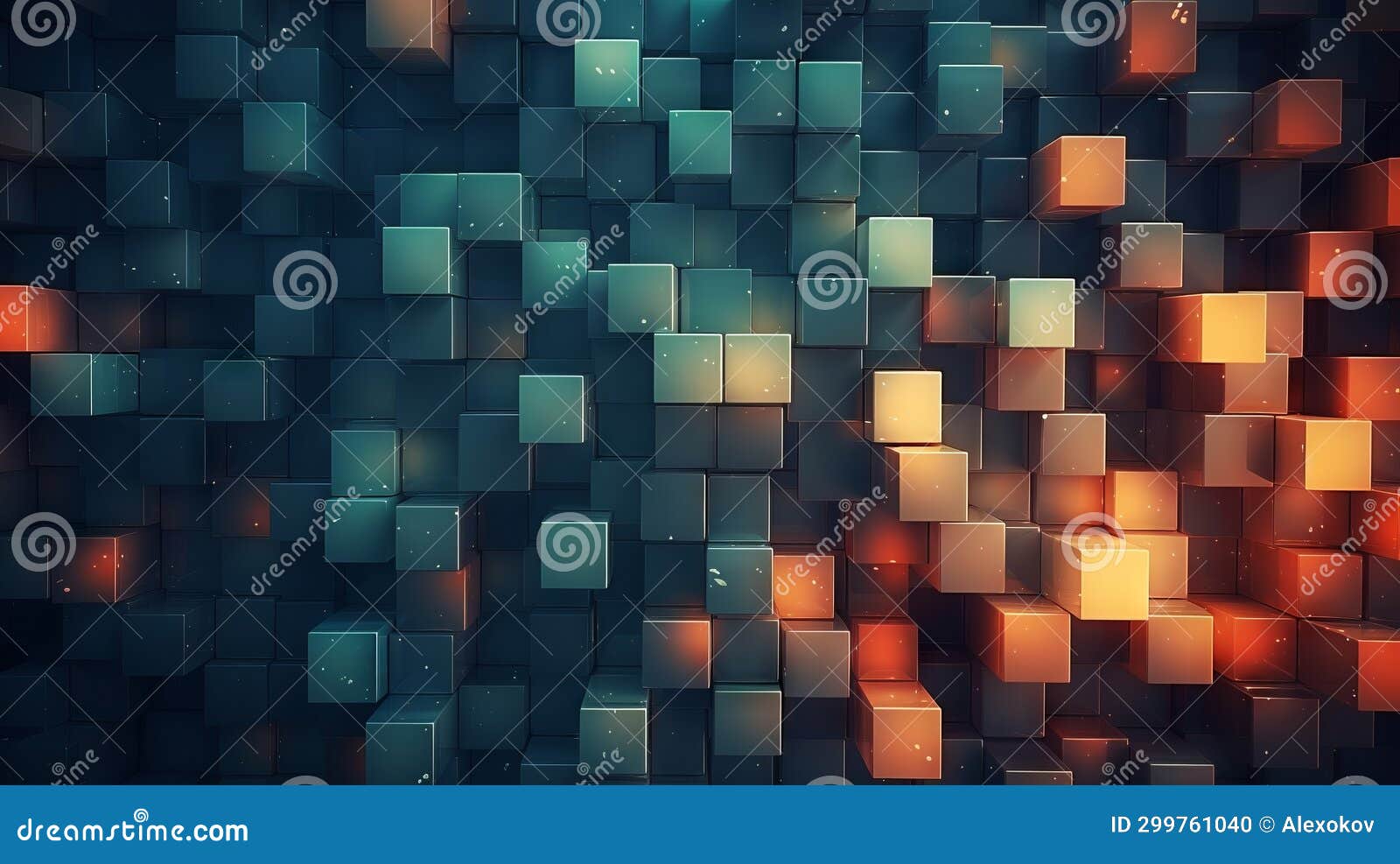Abstract Background with Cubes. 3d Illustration. Can Be Used As a ...