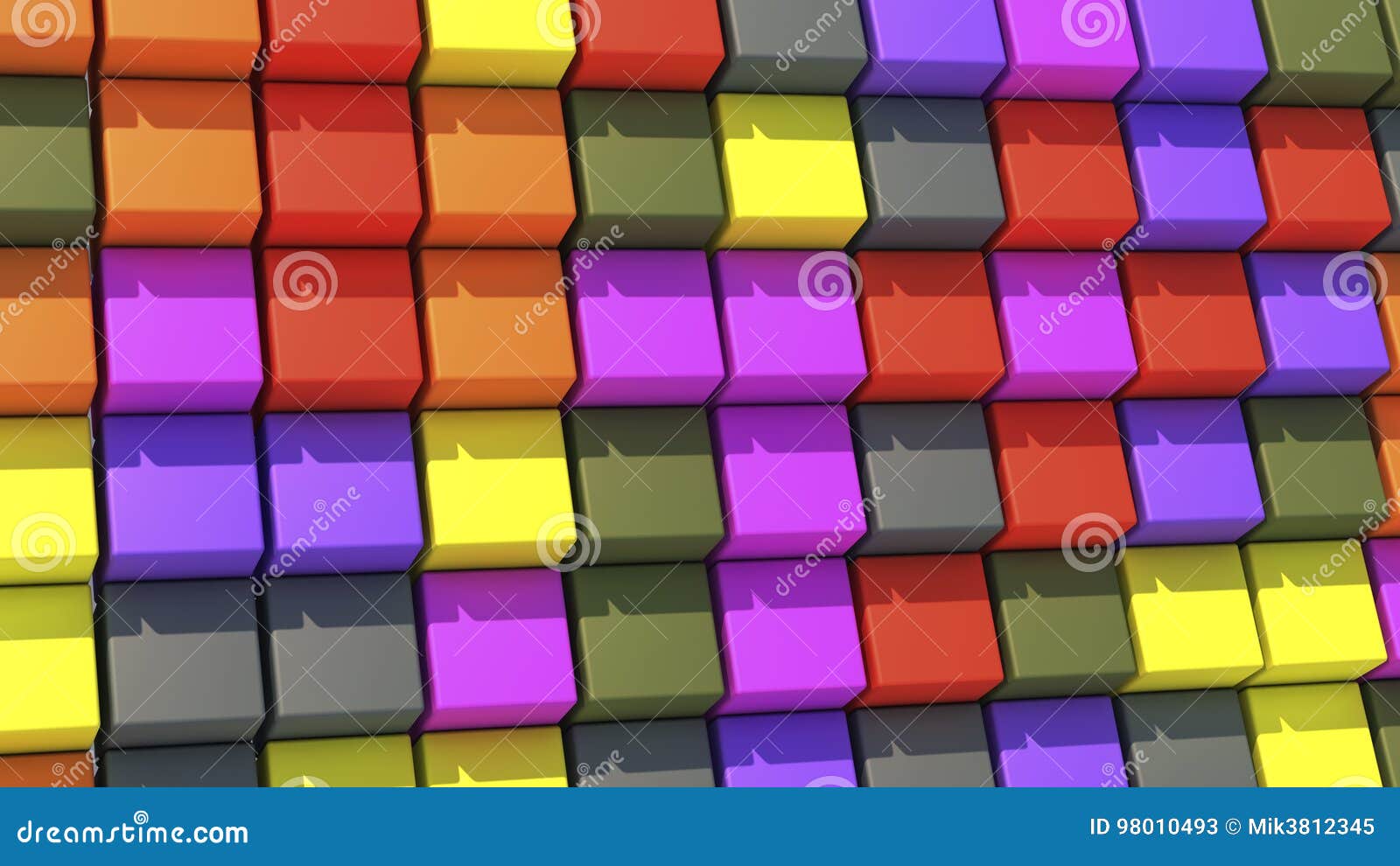 Abstract Background with Cubes of Different Colors Stock Illustration ...