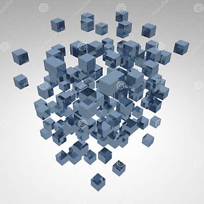Abstract Background Cubes Explosion Stock Illustration - Illustration ...