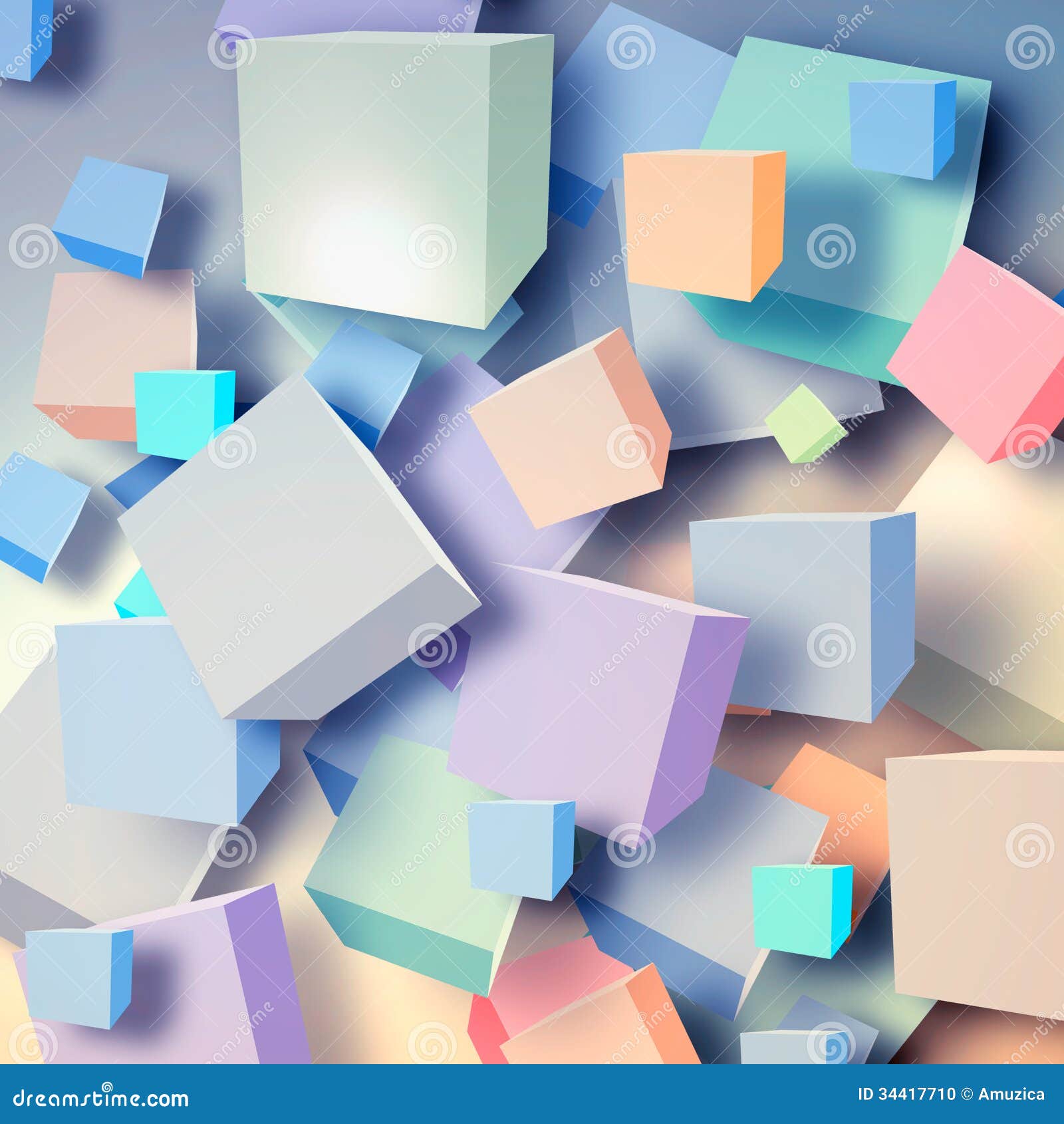 Abstract Background with Cubes Stock Illustration - Illustration of ...
