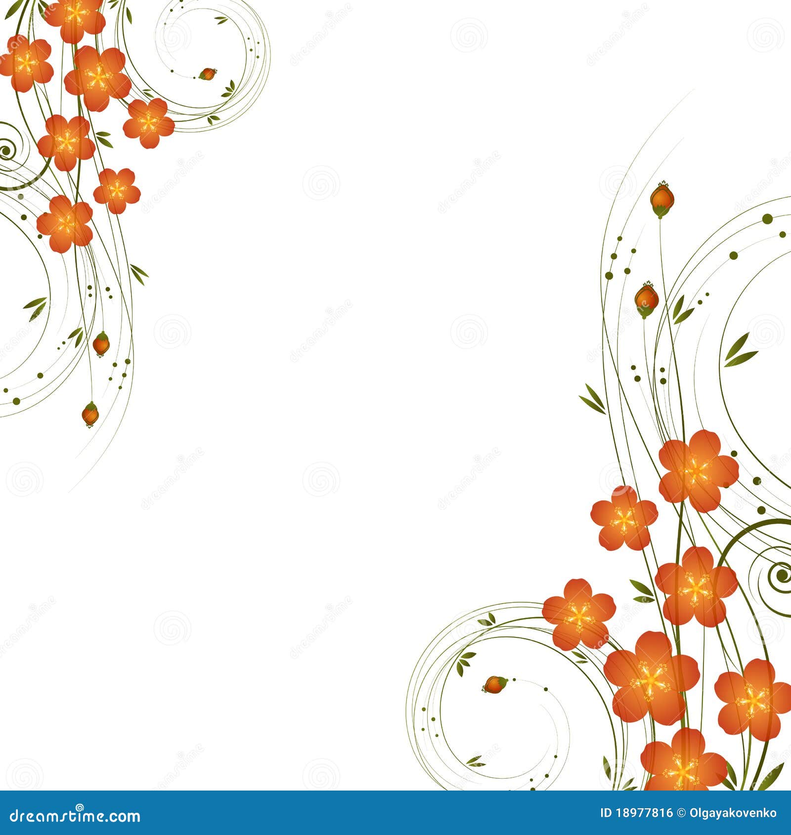 Abstract Background with Curl and Flowers. Stock Vector - Illustration ...