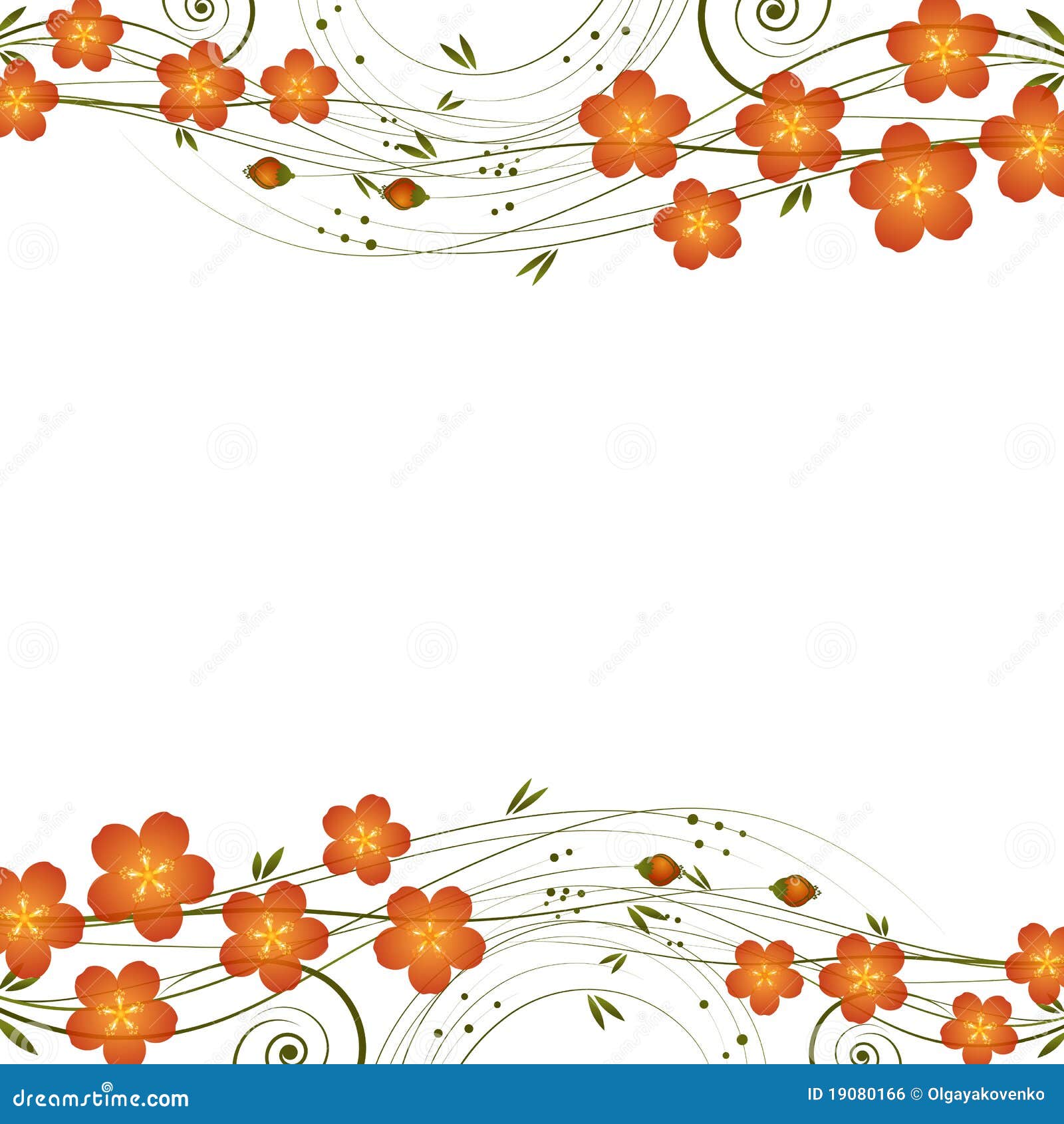 Abstract Background with Curl and Flowers. Stock Vector - Illustration ...