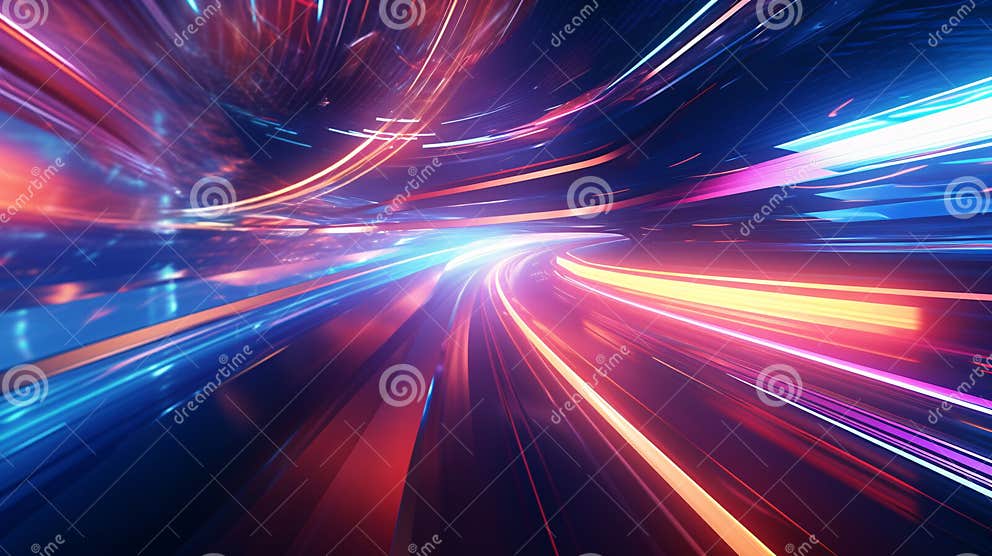 Abstract Background Curve Distortion Light Trails Perspective Angle ...