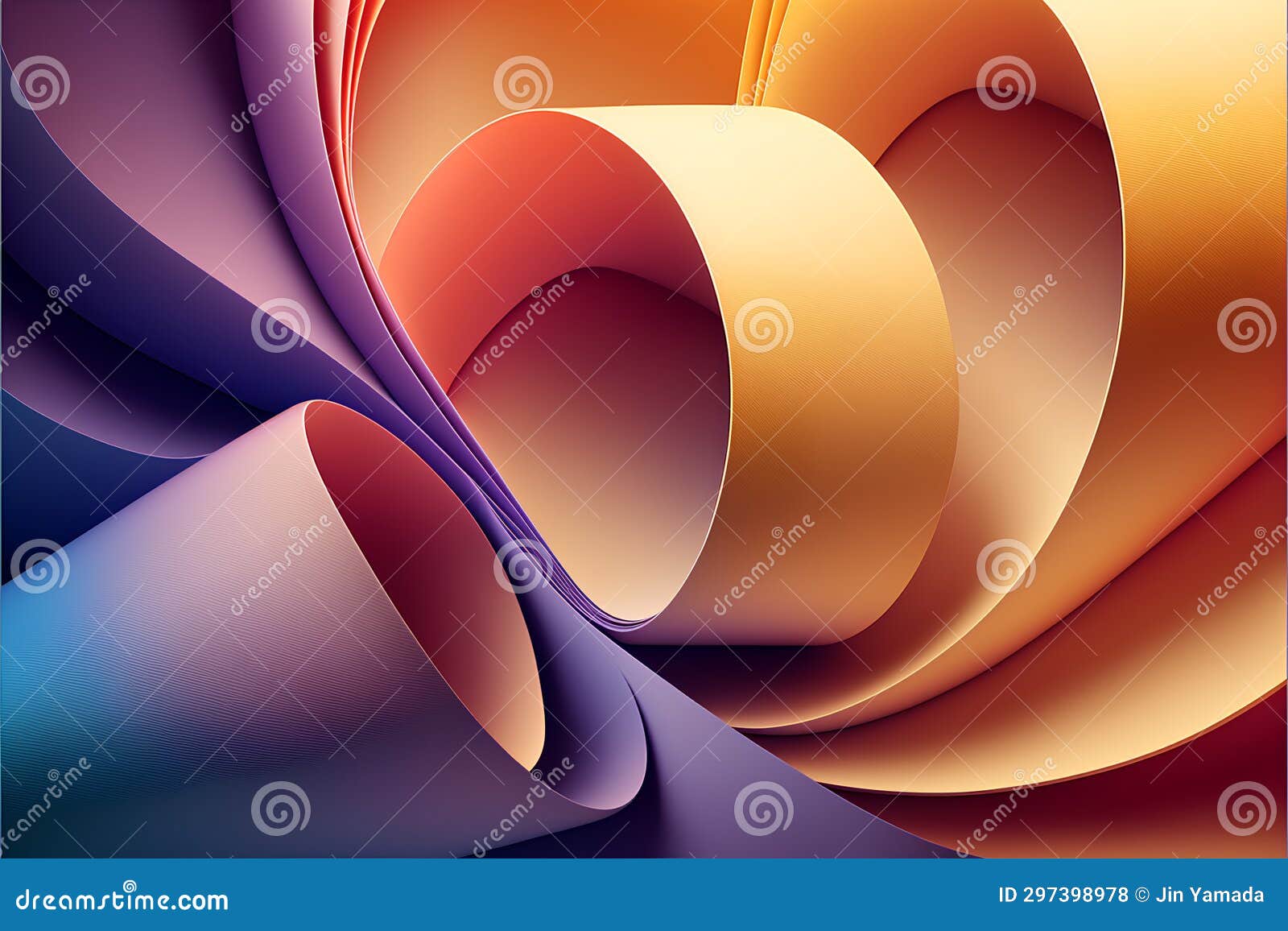 Abstract Background with Curved Lines. 3d Rendering, 3d Illustration ...