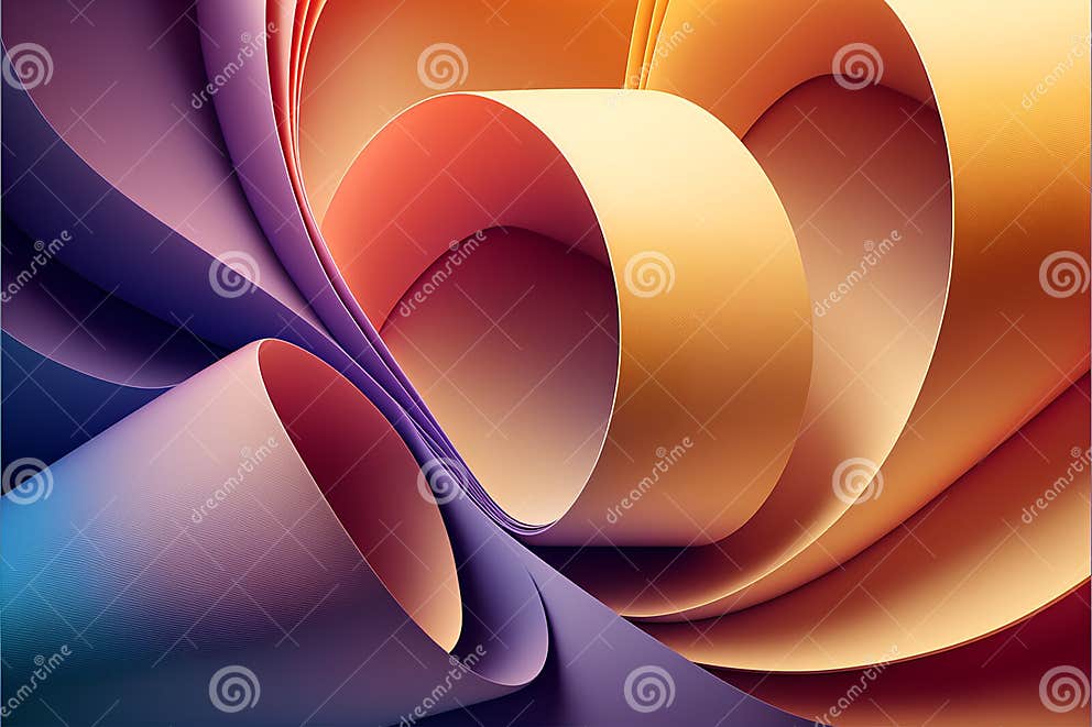 Abstract Background with Curved Lines. 3d Rendering, 3d Illustration ...