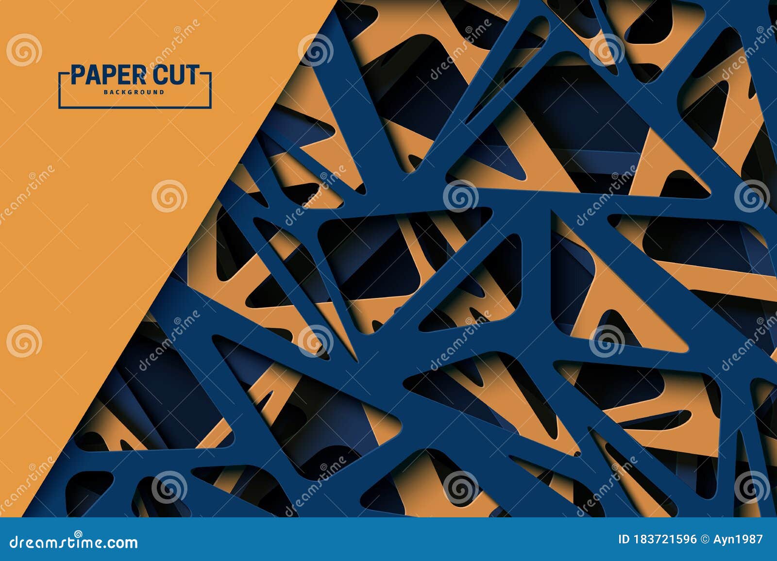Abstract Background with Cut Out Triangles of Different Sizes in Paper ...