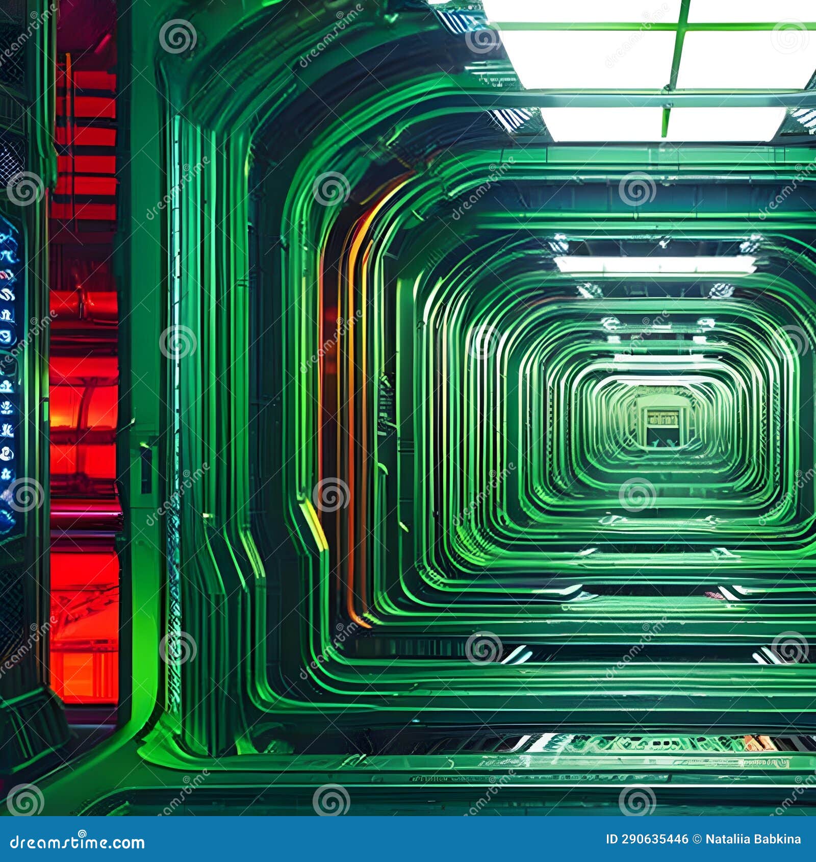 Abstract Background in Cyberpunk Style. Geometric Pattern in Modern ...