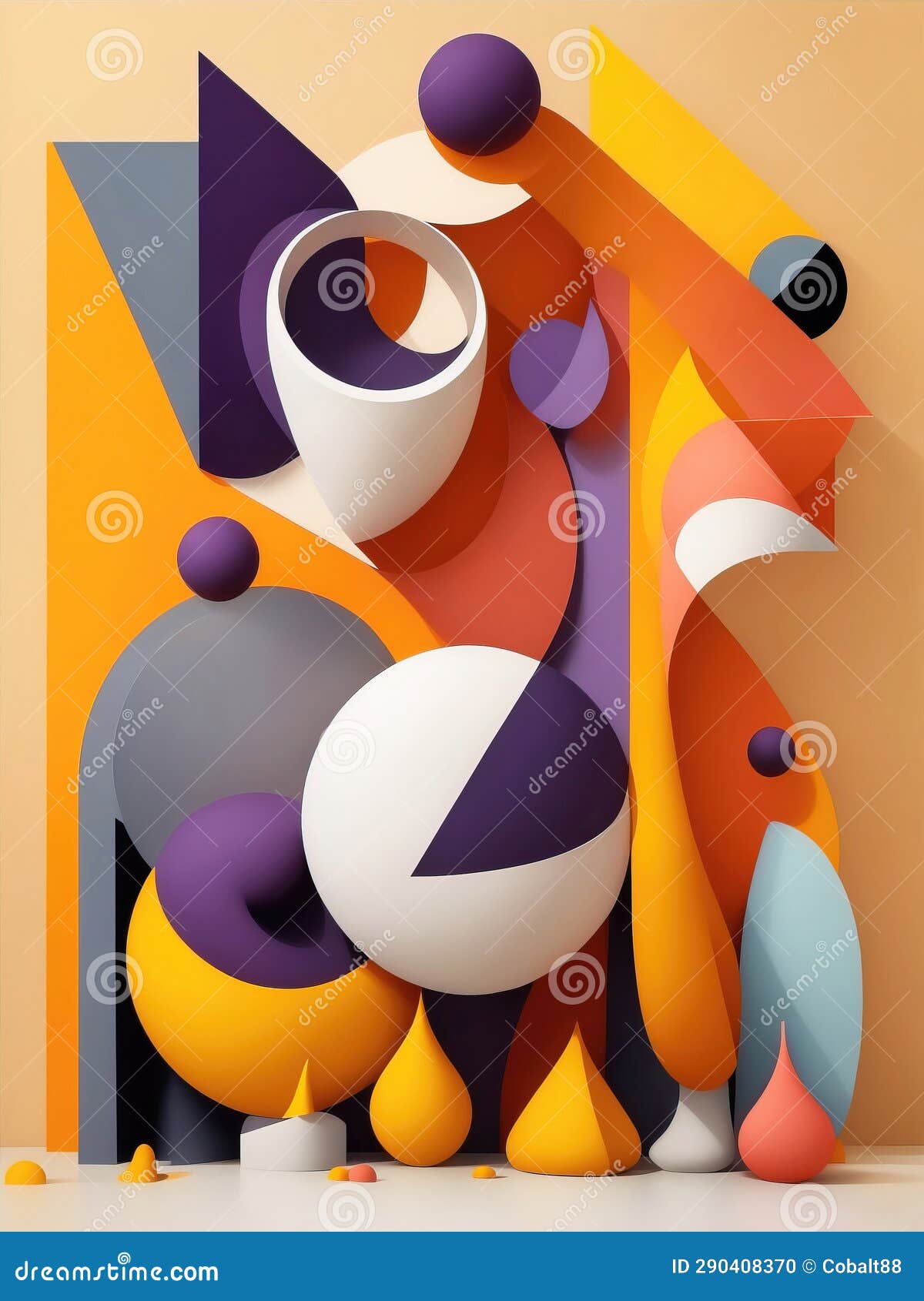 Abstract Background 3D Art Concepts, Simple Shapes and Forms, Modern ...