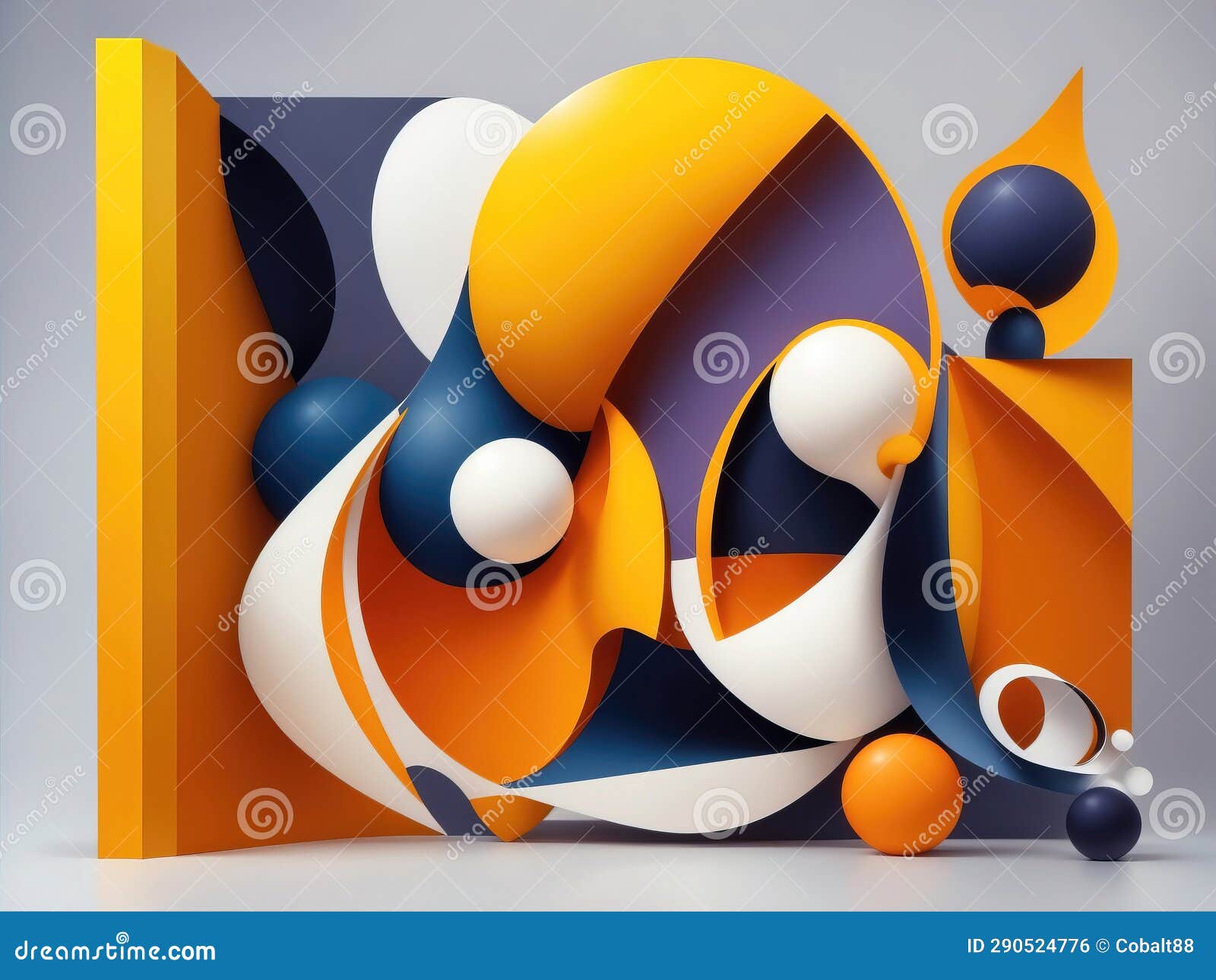 Abstract Background 3D Art Concepts, Simple Shapes and Forms, Modern ...