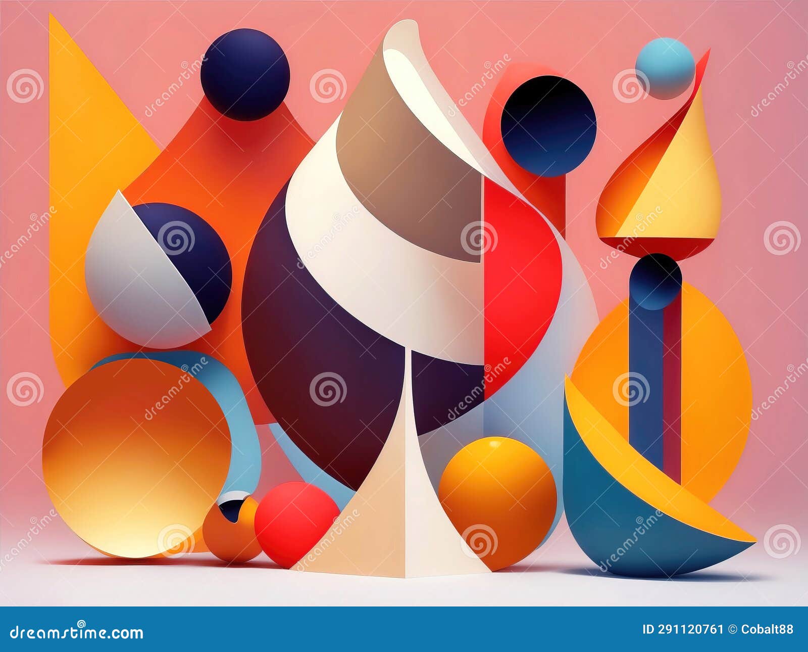 Abstract Background 3D Art Concepts, Simple Shapes and Forms, Modern ...