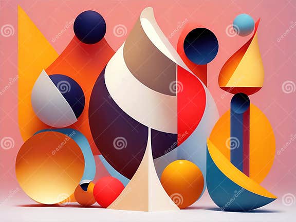 Abstract Background 3D Art Concepts, Simple Shapes and Forms, Modern ...