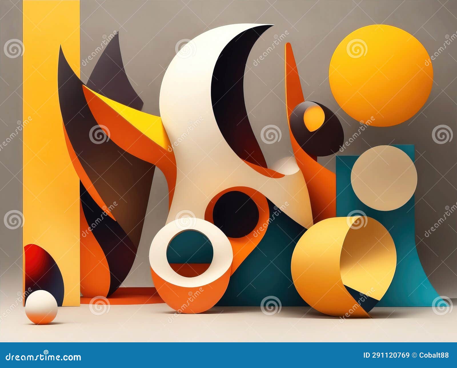 Abstract Background 3D Art Concepts, Simple Shapes and Forms, Modern ...