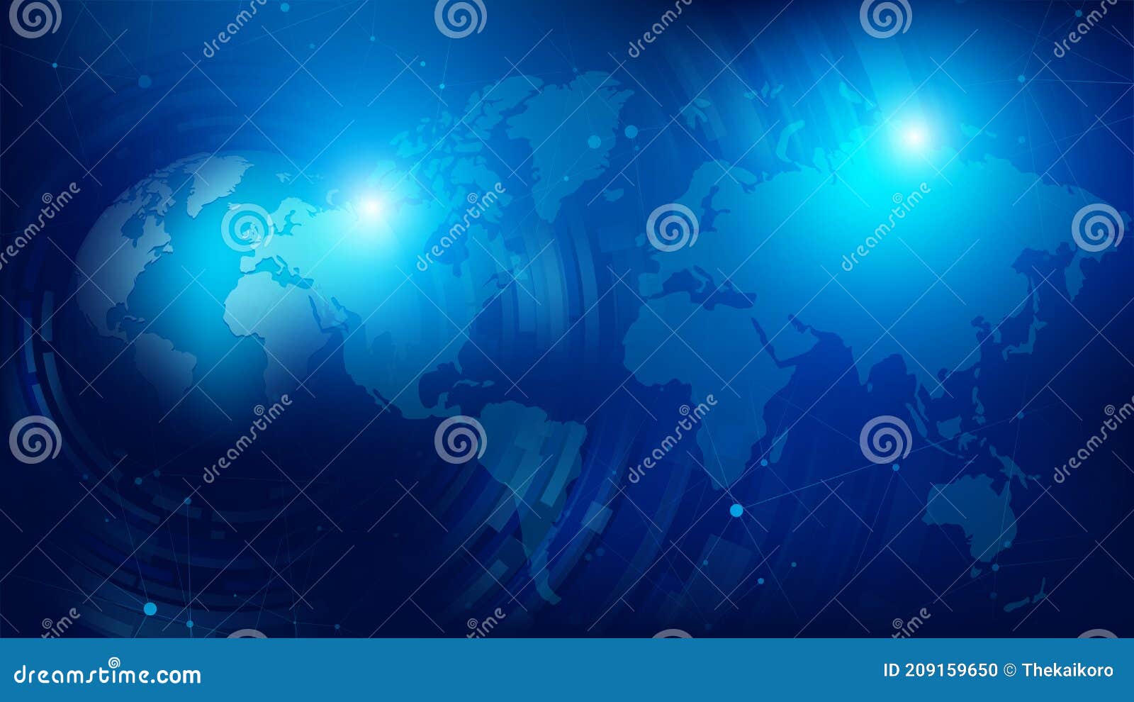 Abstract Background 3D Globe Sphere and Dotted World Map 004 Stock ...
