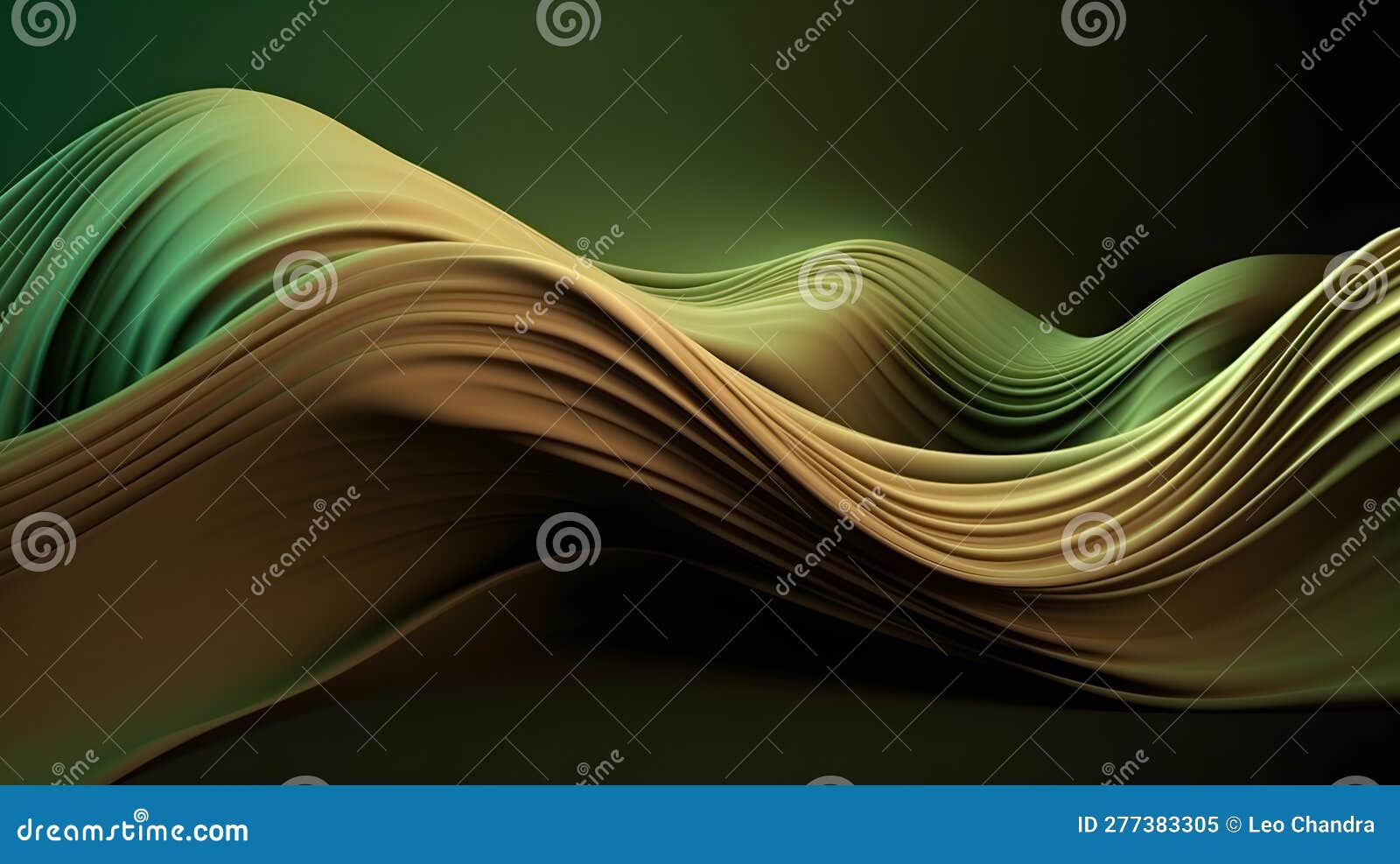 Abstract Background with 3D Green Gradient Silk Fabric ,generative Ai ...