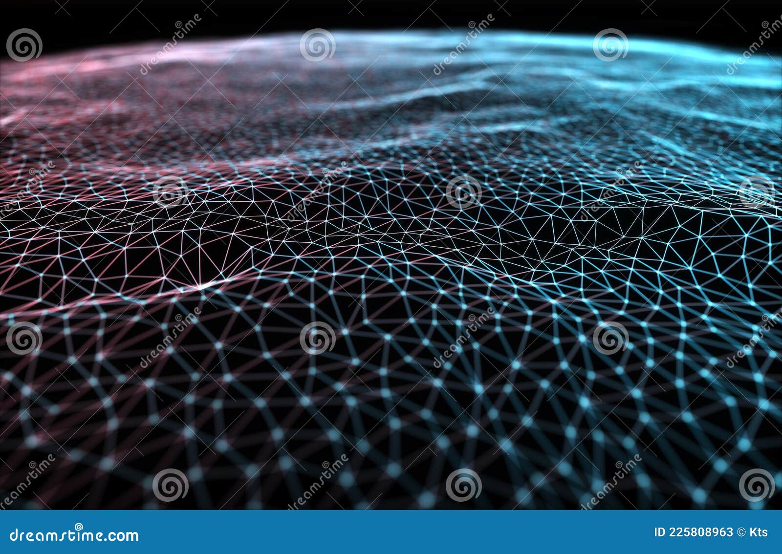 Abstract Background 3D Hologram Network Connection Stock Illustration ...