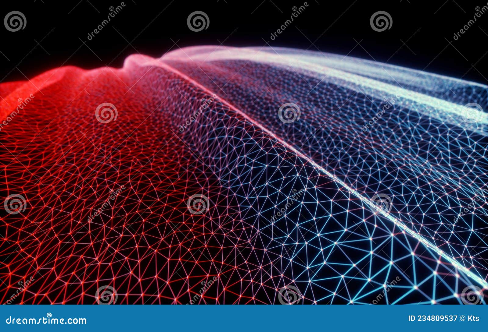 Abstract Background 3D Hologram Network Connection Stock Illustration ...