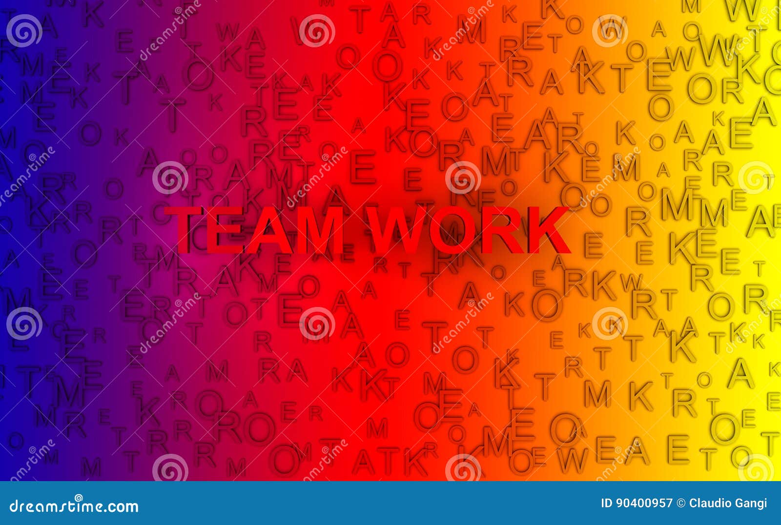 Abstract Background 3D Rendering - Team Work Concept Stock Illustration ...