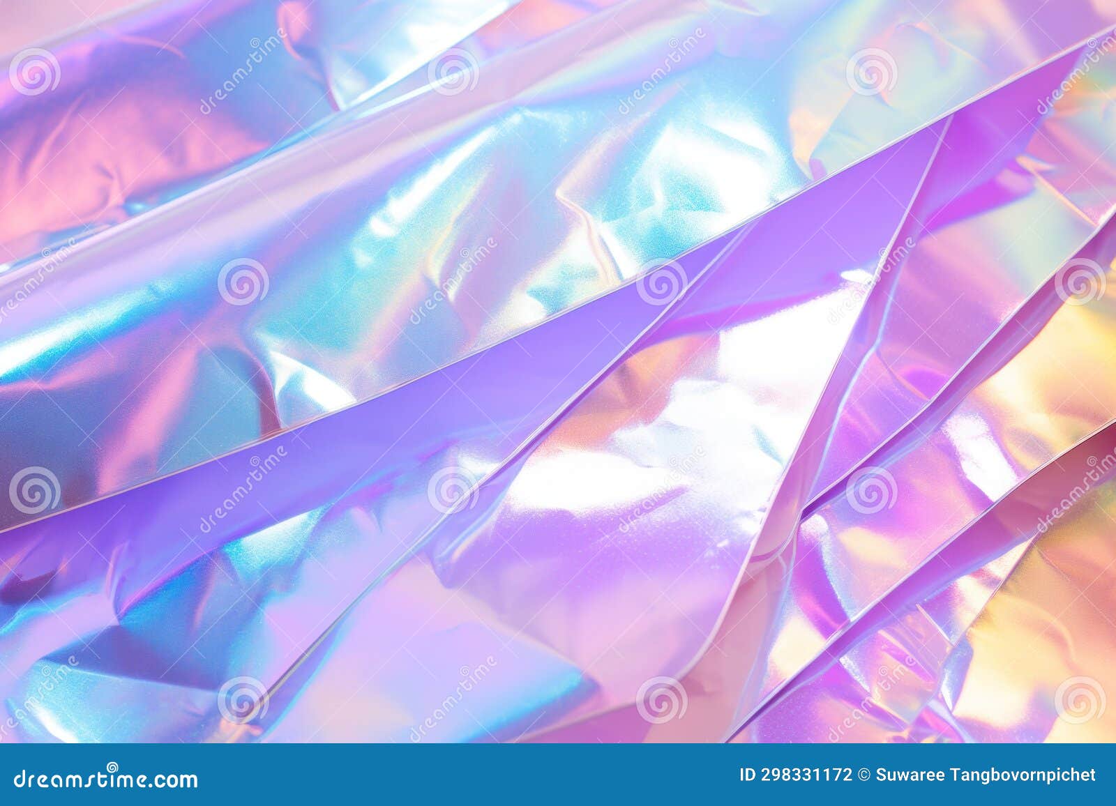 Abstract Background 3D Shiny Plastic Waves with Pastel Unicorn Textures ...