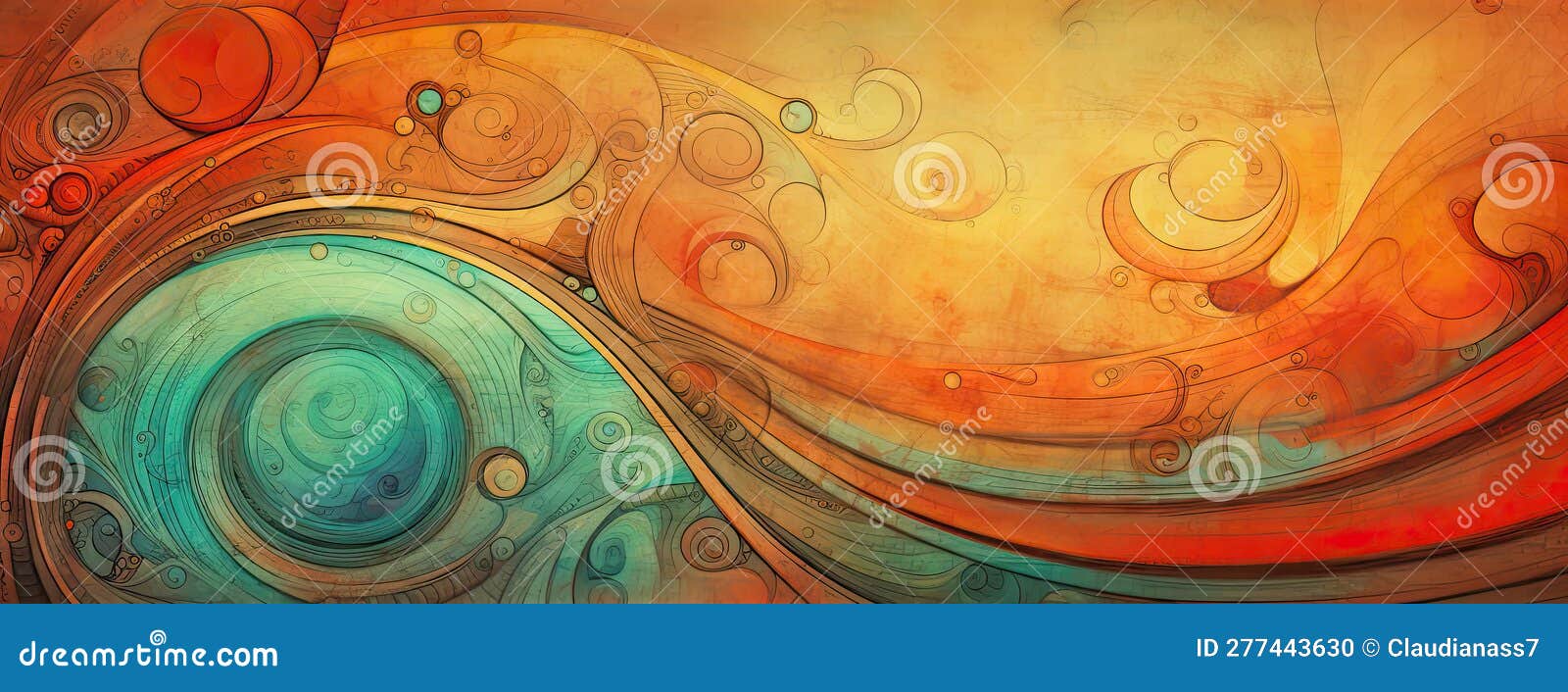 Abstract Background in a Da Vinci Style, Generative Ai Illustration ...