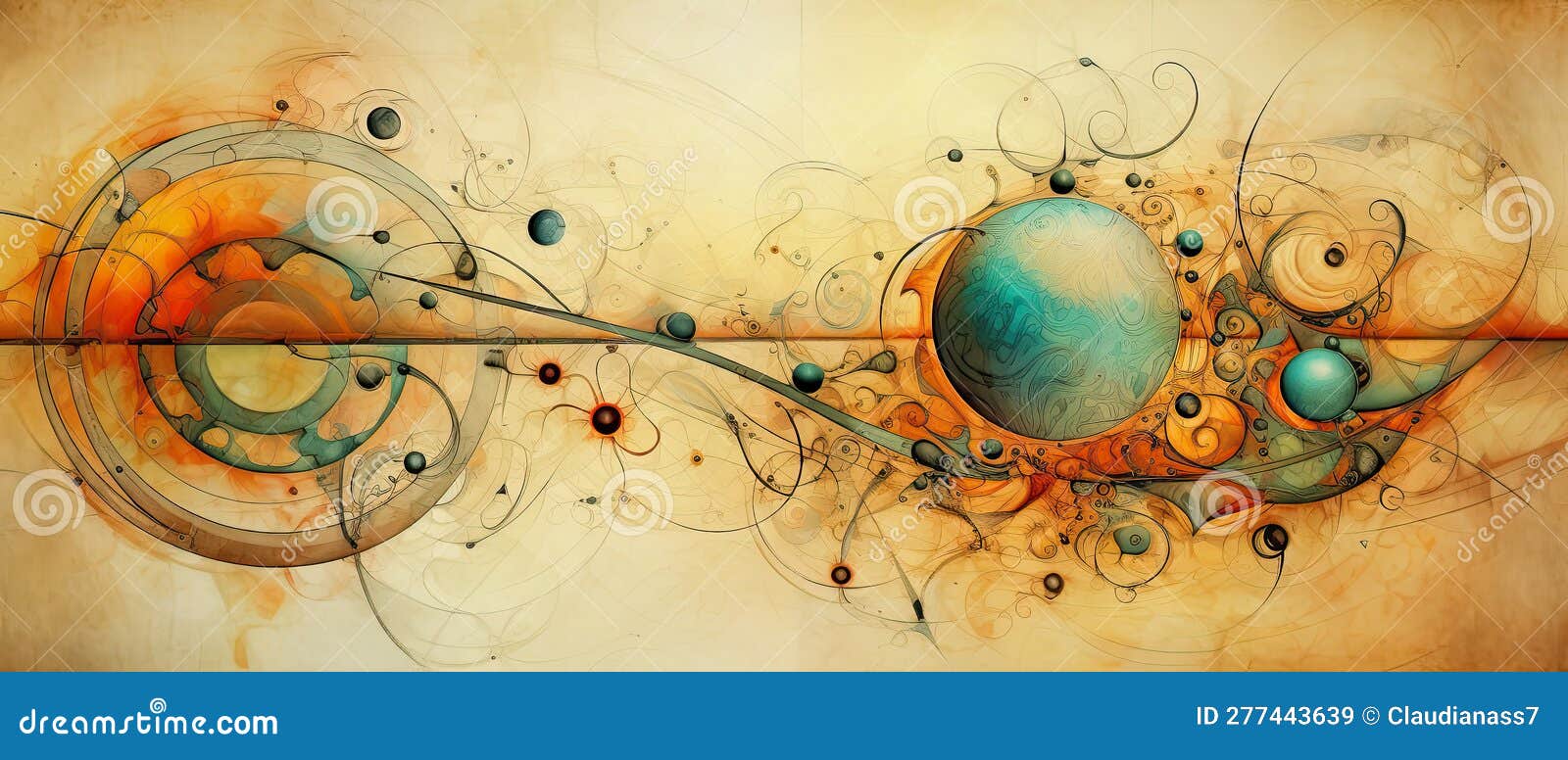 Abstract Background in a Da Vinci Style, Generative Ai Illustration ...