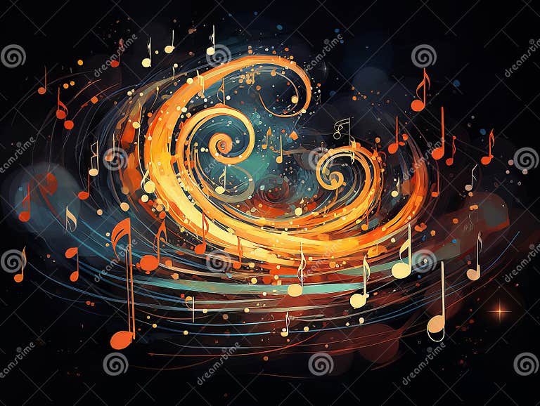 Musical Note Abstract Background Stock Illustration - Illustration of ...