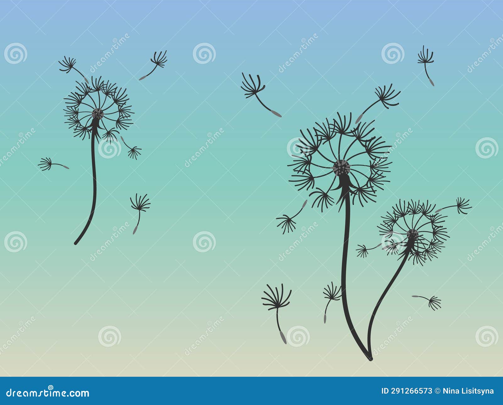 Abstract Background Dandelion Design for Decoration Design. Stock ...