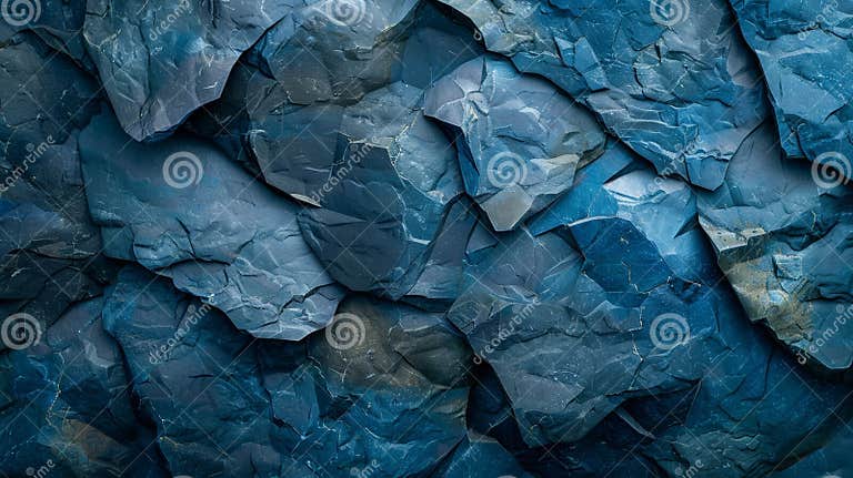 Abstract Background of a Dark Blue Stone Wall with a Textured Surface ...