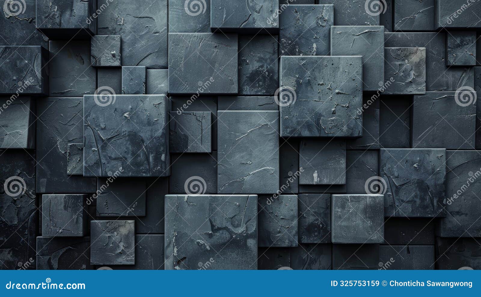 Abstract Background of Dark Gray Square Blocks in a Staggered Pattern ...