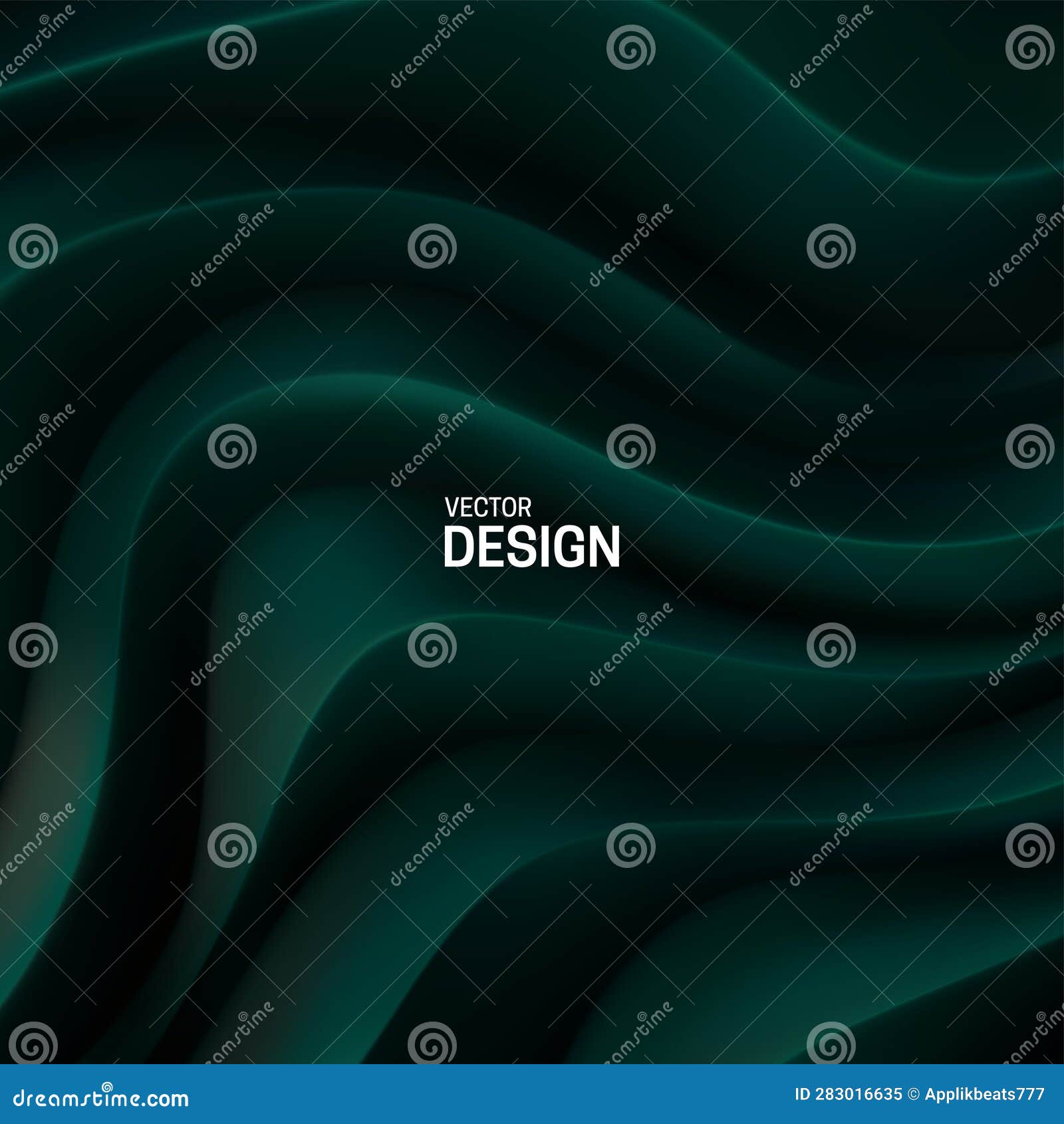 Abstract Background with Dark Green Curvy Pattern Surface Stock Vector ...