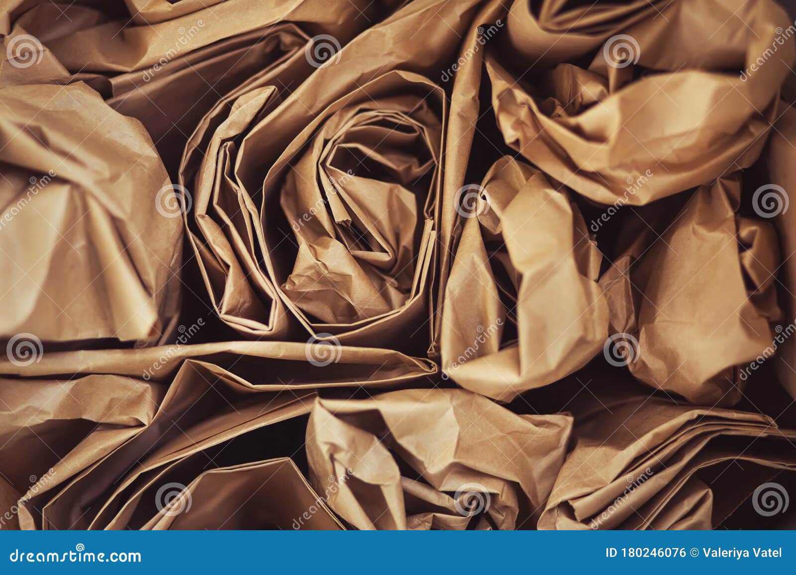 Abstract Background Depicting Brown Paper Waste. Garbage Processing ...
